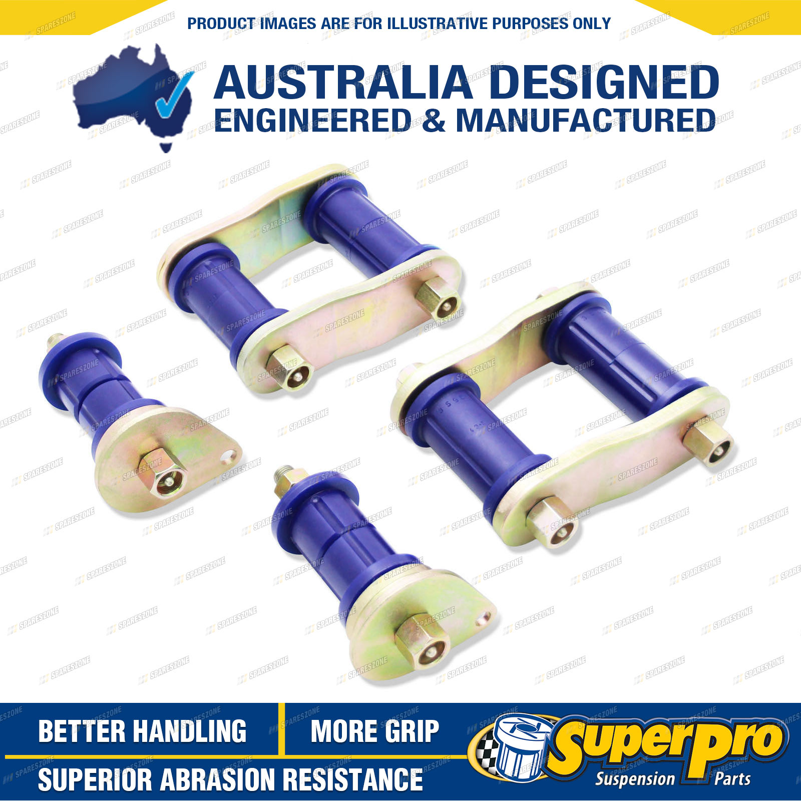 Rear Greasable Shackle and Bushing Kit for Toyota LandCruiser 76 78 79 ...