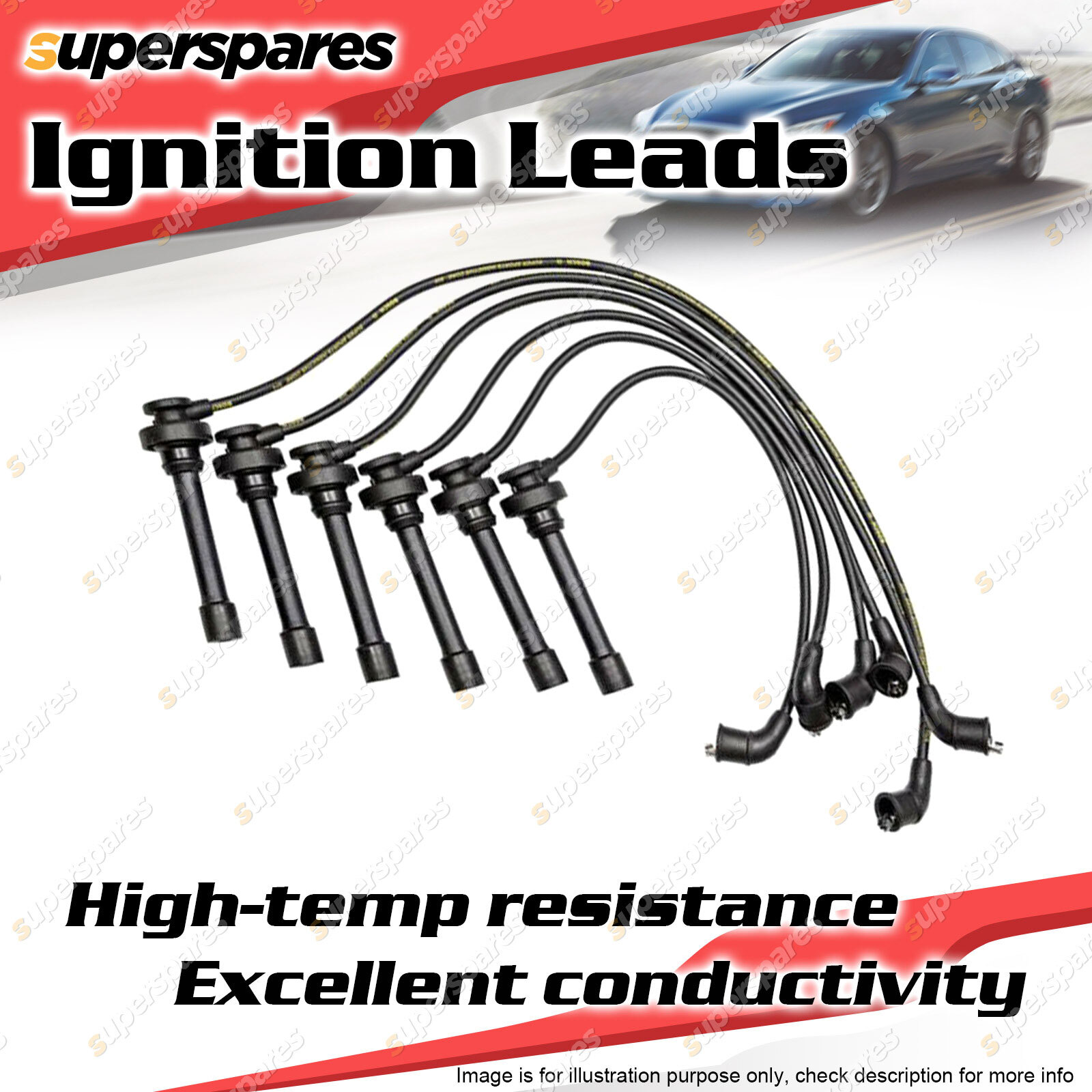 Ignition Leads for Ford Falcon Fairmont XC XD XE Fairlane ZH ZJ ZK ...