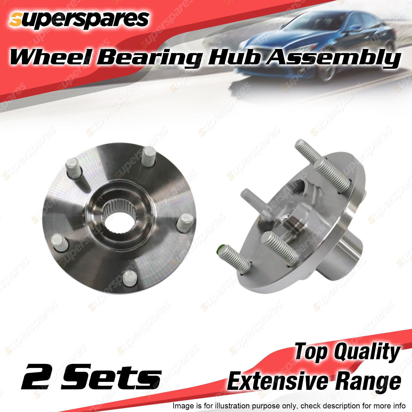 2x Front Wheel Bearing Hub Assembly for Toyota Highlander Kluger GSU40R ...