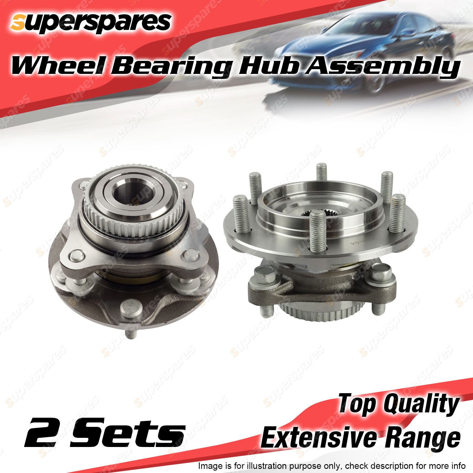 2x Front Wheel Bearing Hub Assembly for Toyota Hilux KUN25R KUN26R ...