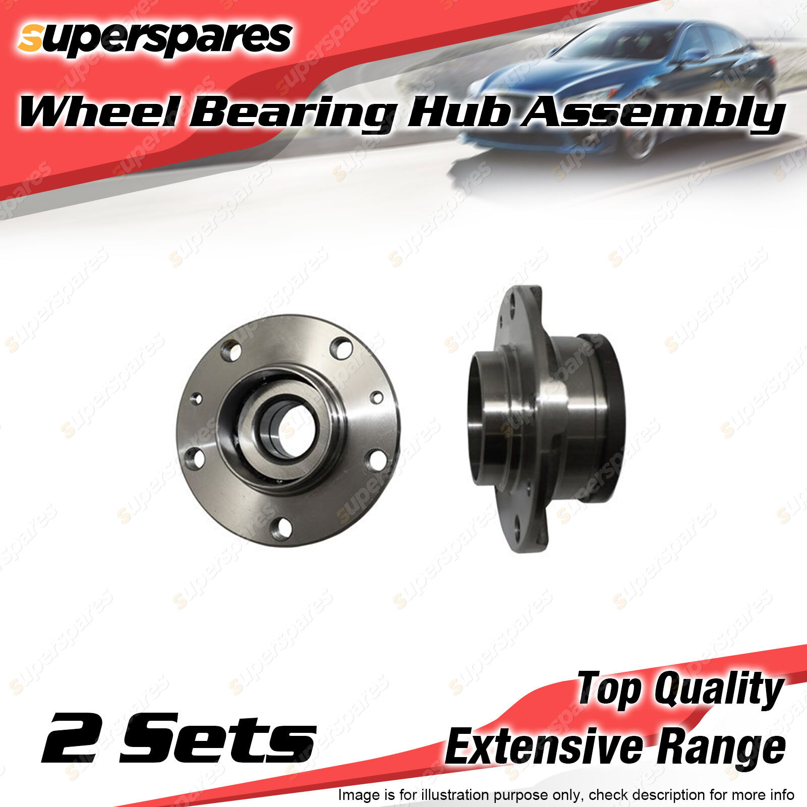 2x Rear Wheel Bearing Hub Ass for Citroen C5 C6 2.0 2.7 3.0L I4 V6 2006 ...