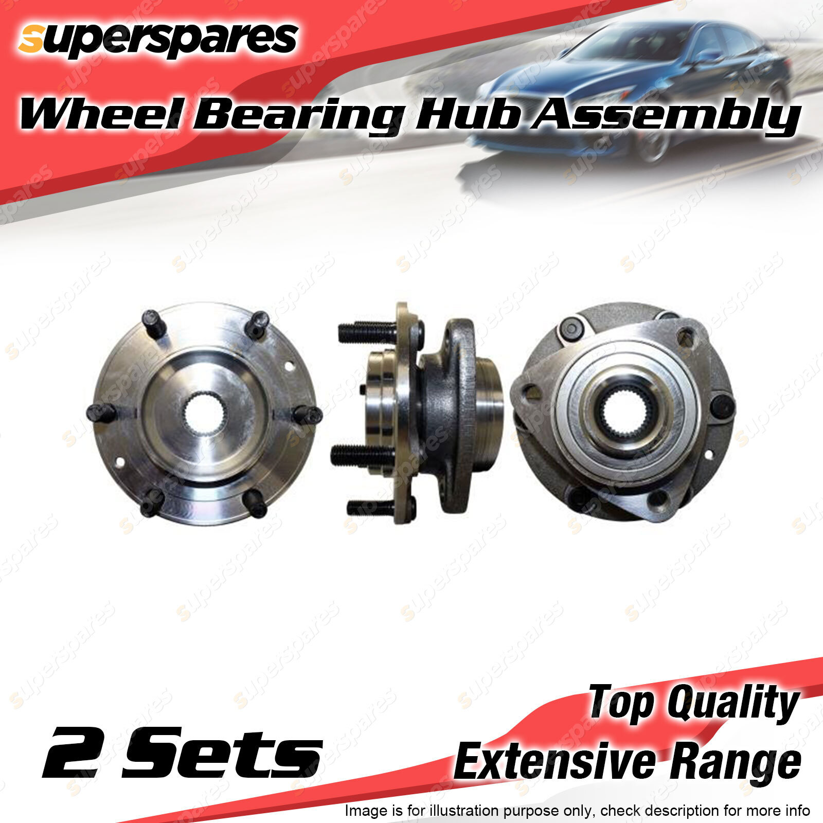 2x Front Wheel Bearing Hub Ass for Kia Grand Carnival VQ 2.2 2.7 2.9 3. ...