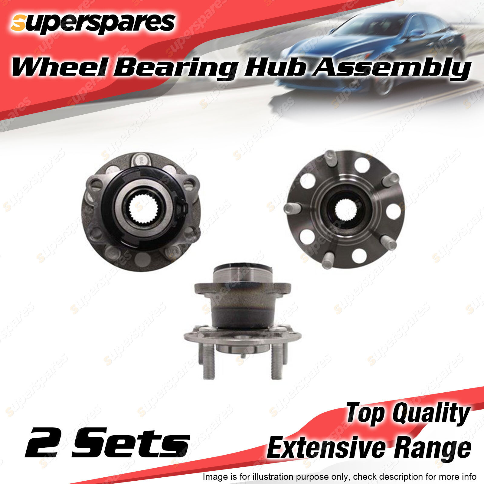 2x Rear Wheel Bearing Hub Ass for Mitsubishi Outlander ZG ZH 2.4L 4B12 ...
