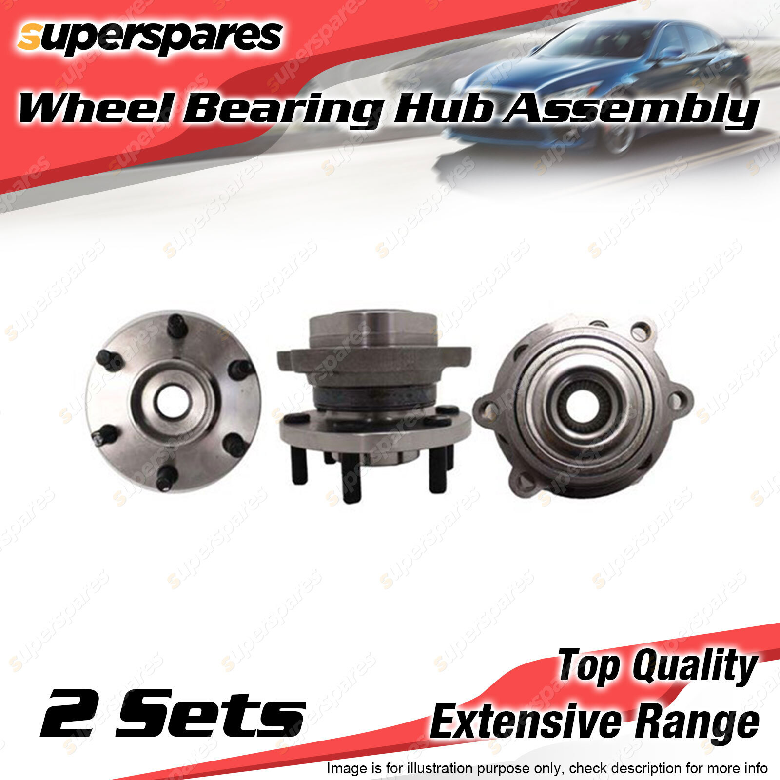 2x Front Wheel Bearing Hub Ass for Nissan Navara D22 D40 2.5L YD25DDT W ...