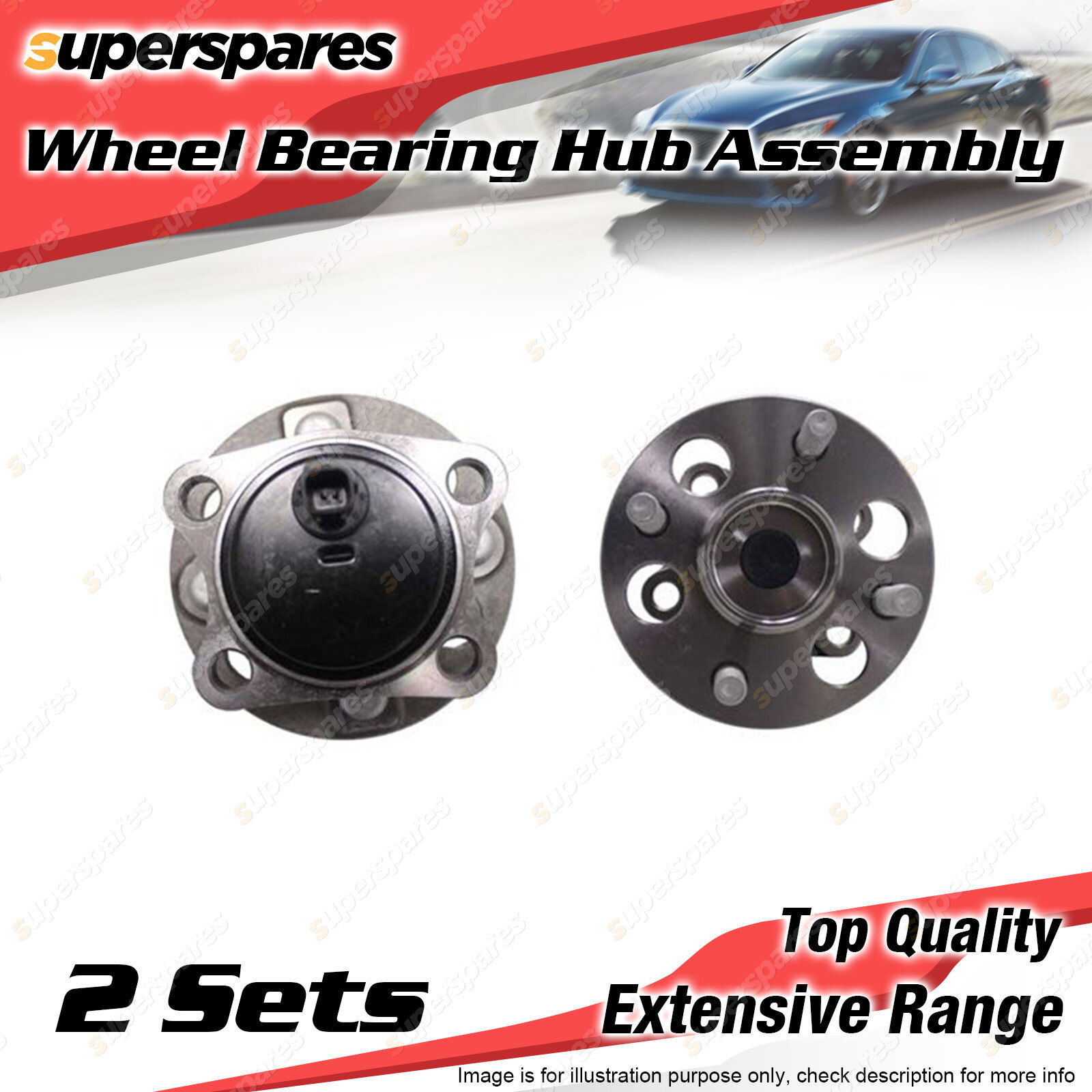 2x Rear Wheel Bearing Hub Ass for Toyota Yaris NCP 90R 91R 93R 130R ...