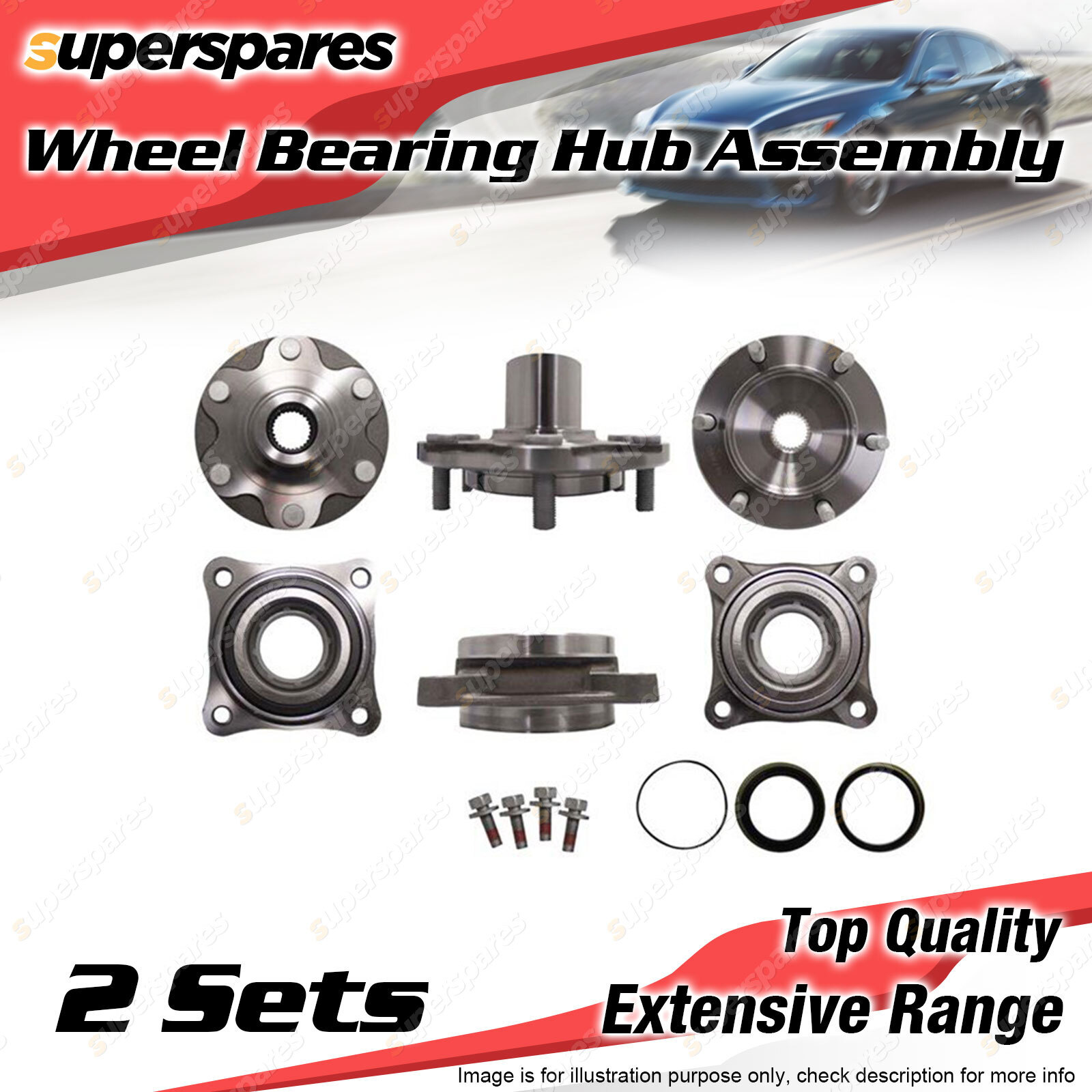 2x Front Wheel Bearing Hub Ass for Toyota FJ Cruiser GSJ15R 4.0L 1GRFE ...
