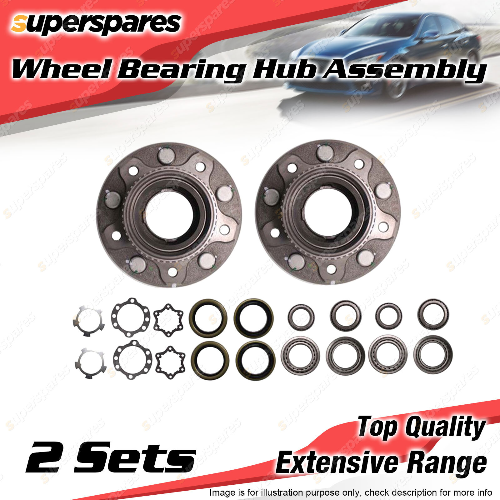 2x Front Wheel Bearing Hub Ass for Toyota Land Cruiser UZJ100 VDJ76 ...