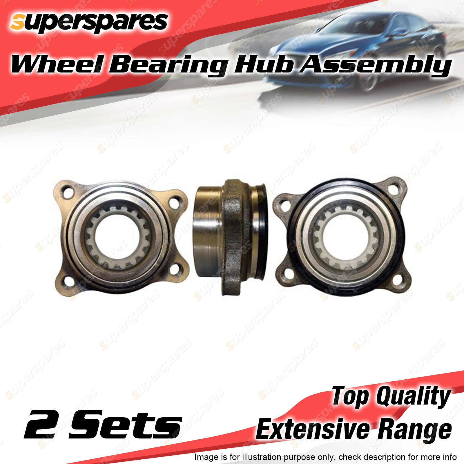 2x Front Wheel Bearing Hub Assembly for Toyota Hiace GDH KDH TRH 206 ...