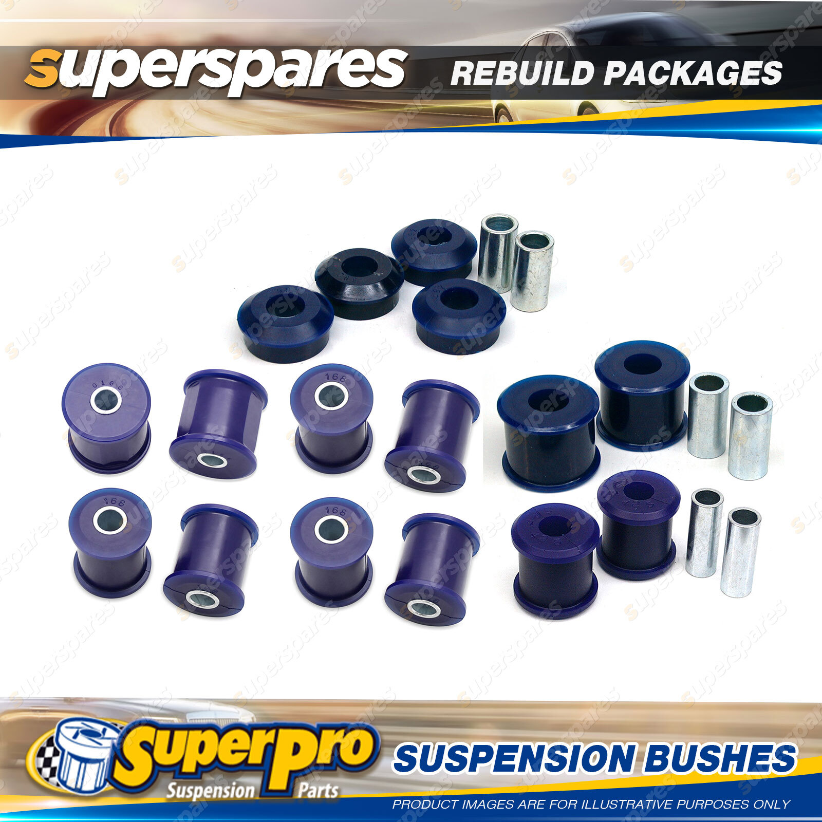 Rear SuperPro Bush Kit for Mitsubishi Sigma Scorpion GE GH GJ GK GL GN ...