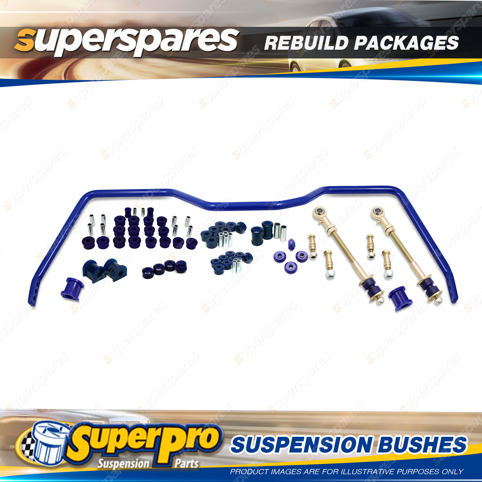 Rear SuperPro Suspenison Bush Kit for Toyota Prado 90 Series 1995-2002 ...