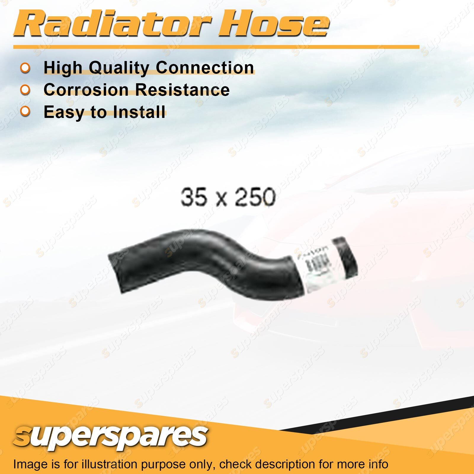 Upper Radiator Hose 35mm x 250mm for Nissan 240K 180B 240Z S30 260Z ...