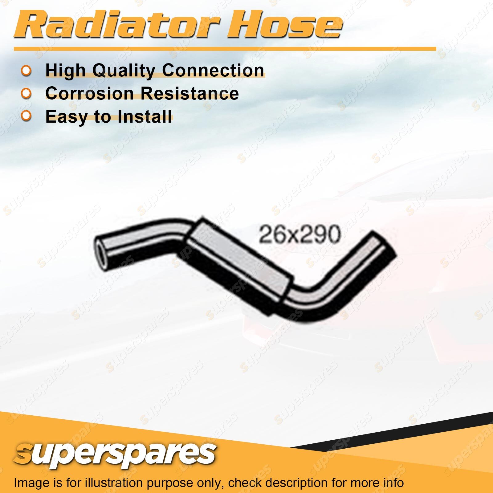 1 x Lower Radiator Hose 26mm x 290mm for Suzuki Swift SF SF 413 GTI ...