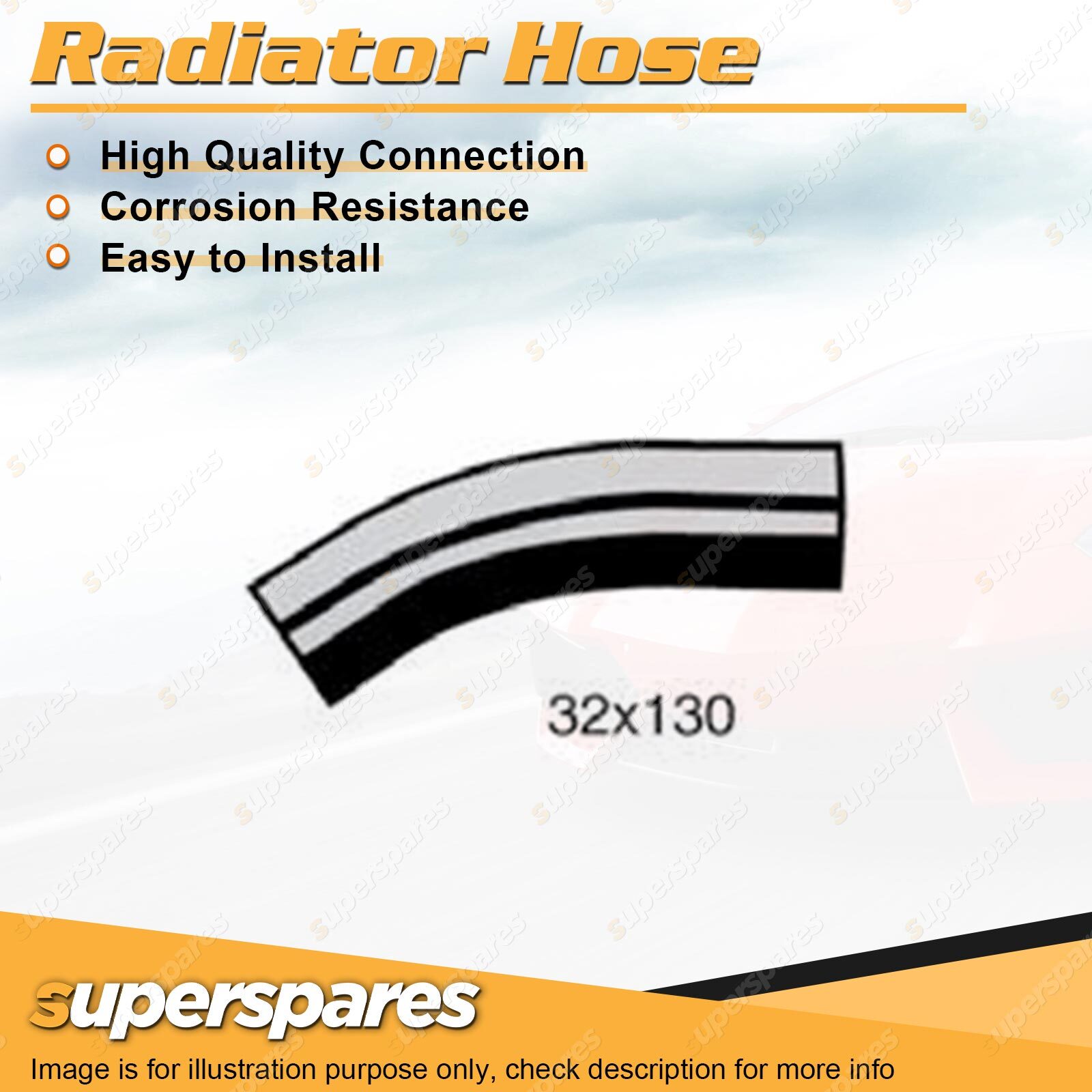 Lower Radiator Hose 32 x 130mm for Toyota Hilux RN85R Hiace LH 51 61 71 ...