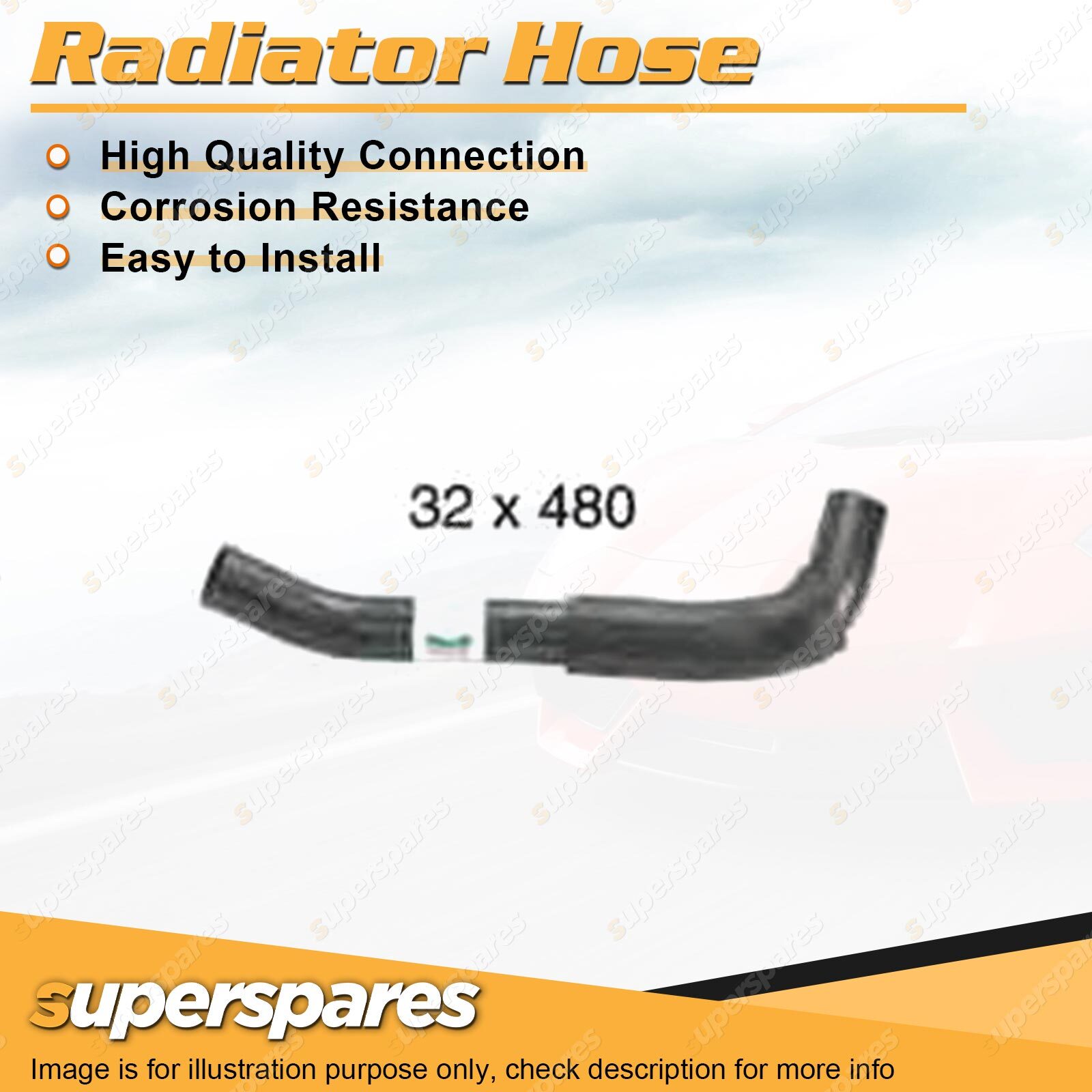 Lower Radiator Hose 32mm x 480mm for Toyota Hiace RZH113 RZH122 RZH124 ...