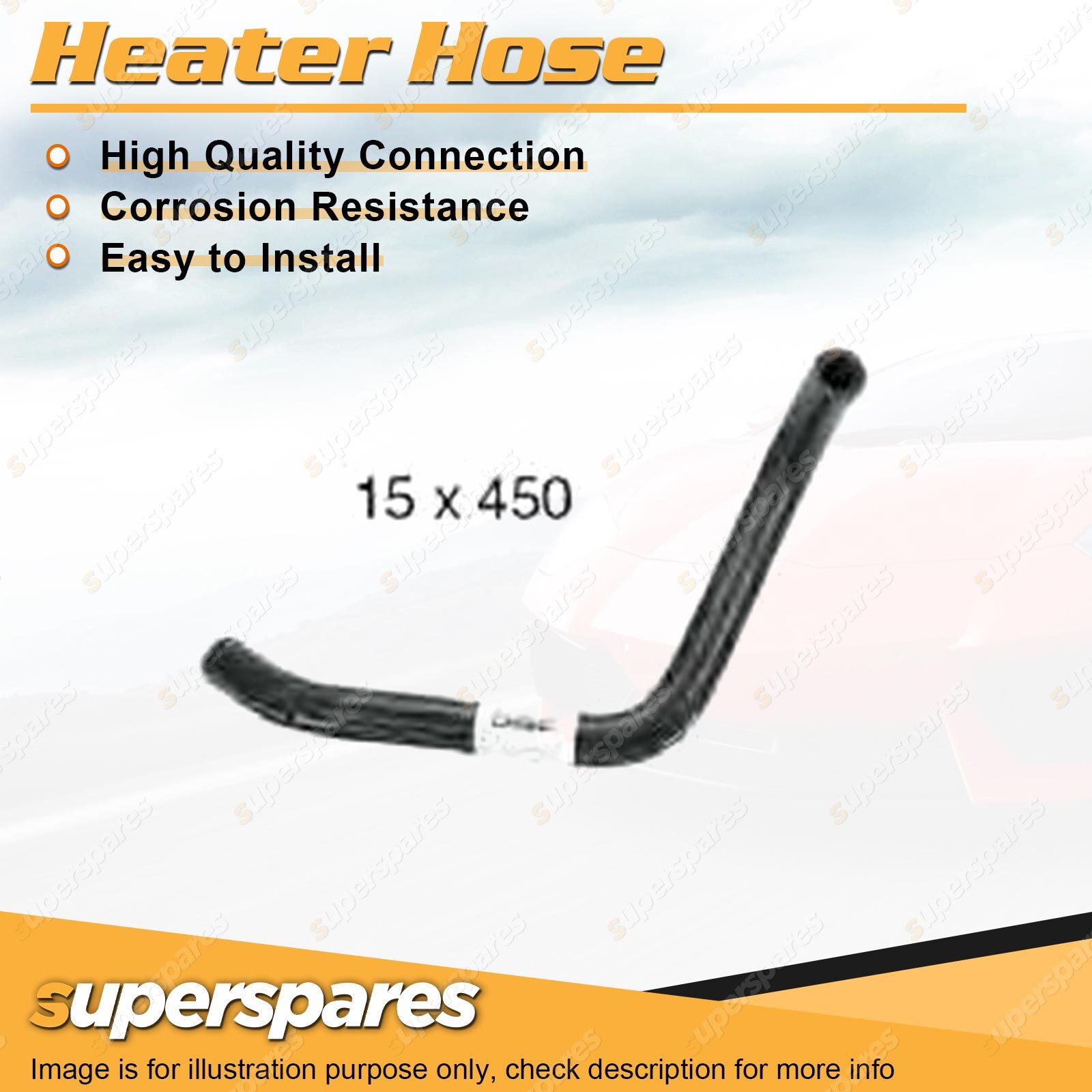 1 x Heater Hose 15 x 450mm for Toyota Landcruiser FZJ105R 4.5L 6 cyl ...
