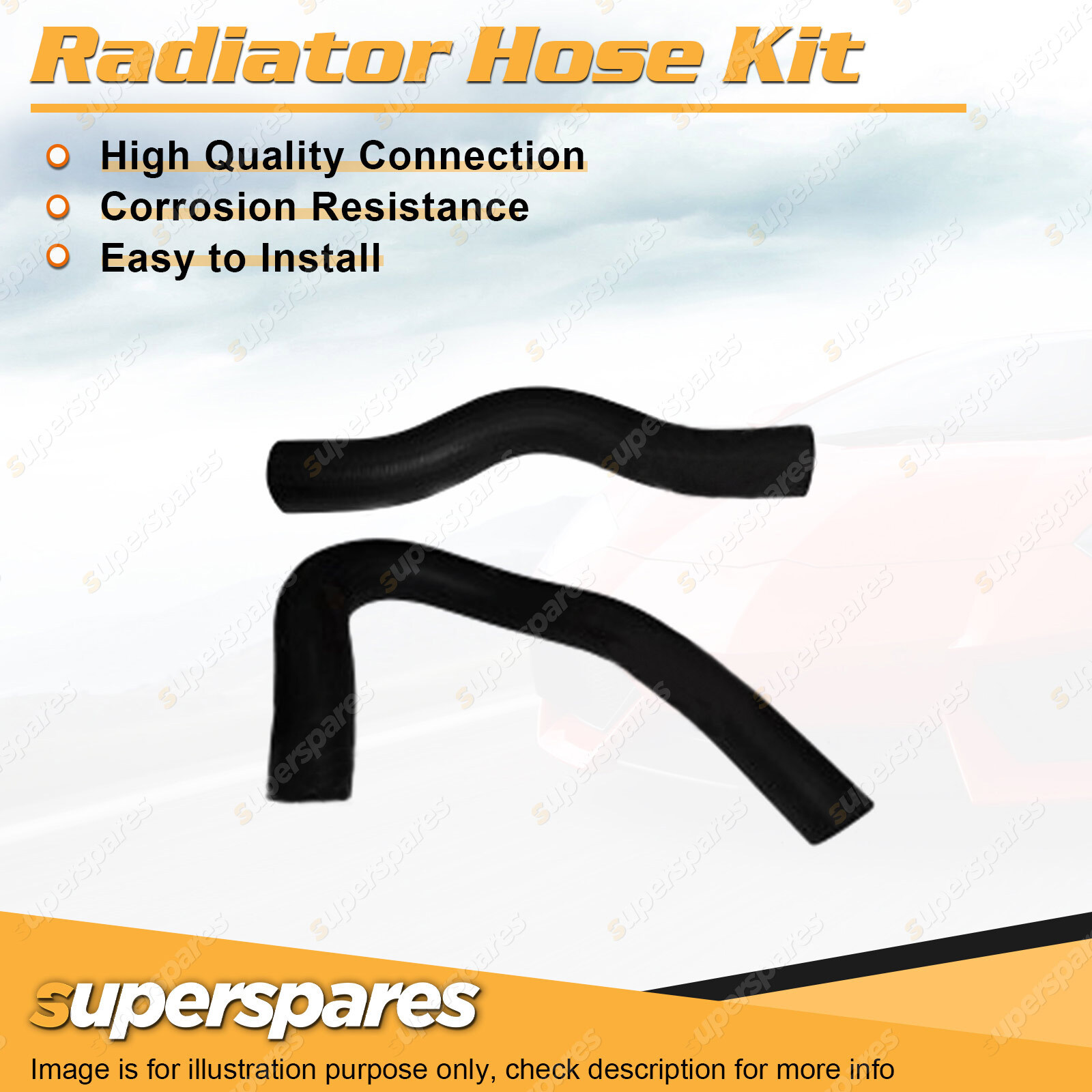 Upper+Lower Radiator Hose for Mitsubishi L200 Express MB Starion JD JA ...