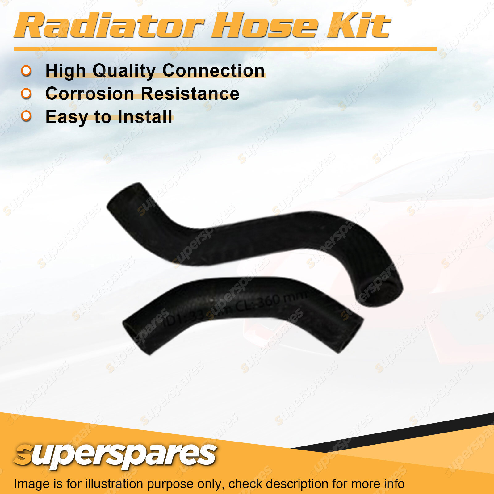 Upper+Lower Radiator Hose for Toyota Corona RT80 RT81 1.5L 2R 12R 70-74 ...