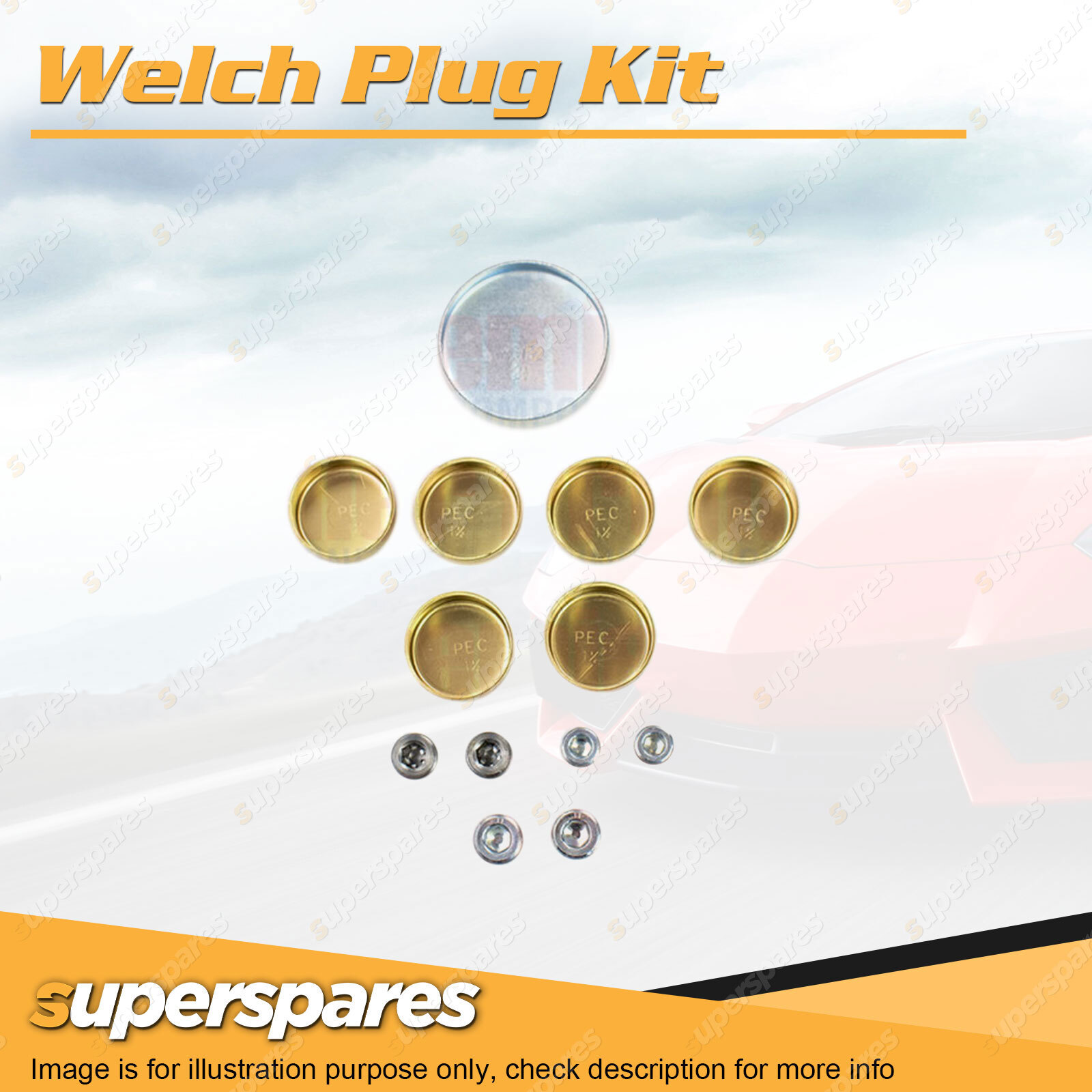 Welch Welsh Plug Kit for Ford E-350 F-250 F-350 Mustang Thunderbird 7 ...