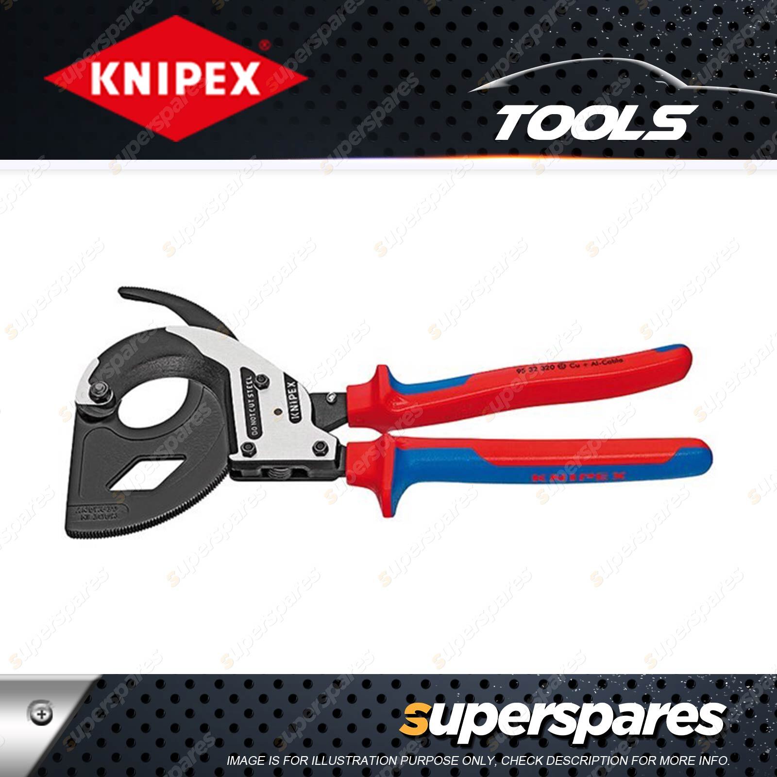 Knipex Cable Cutter - Length 320mm Ratchet Drive for Cable up to 60mm ...
