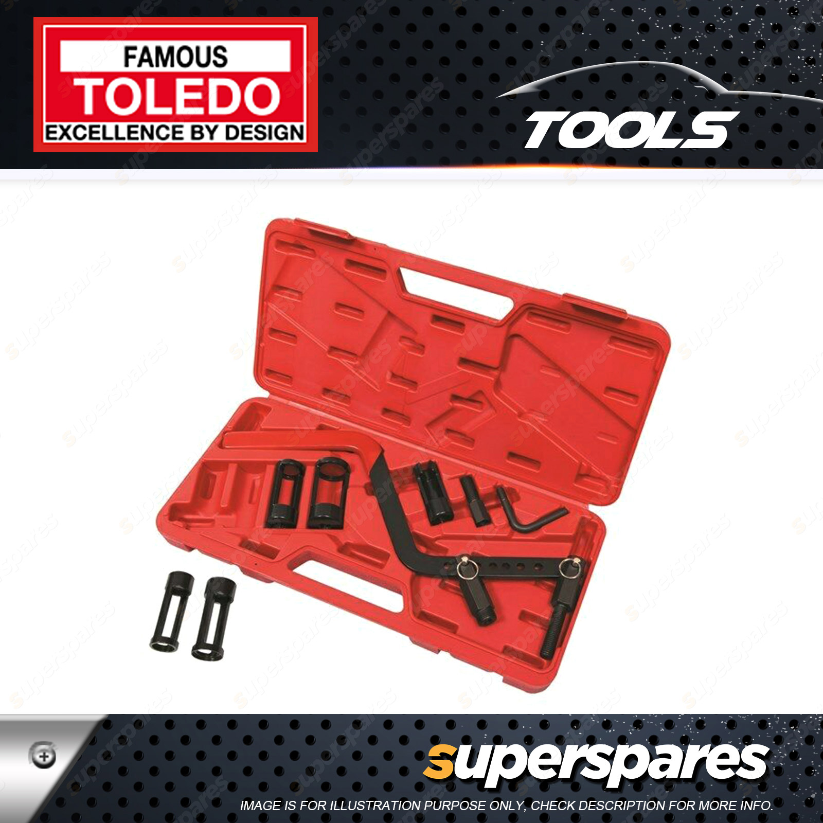 Toledo 8 Pc of Universal Valve Spring Compressor - On Car Kit 301486 ...