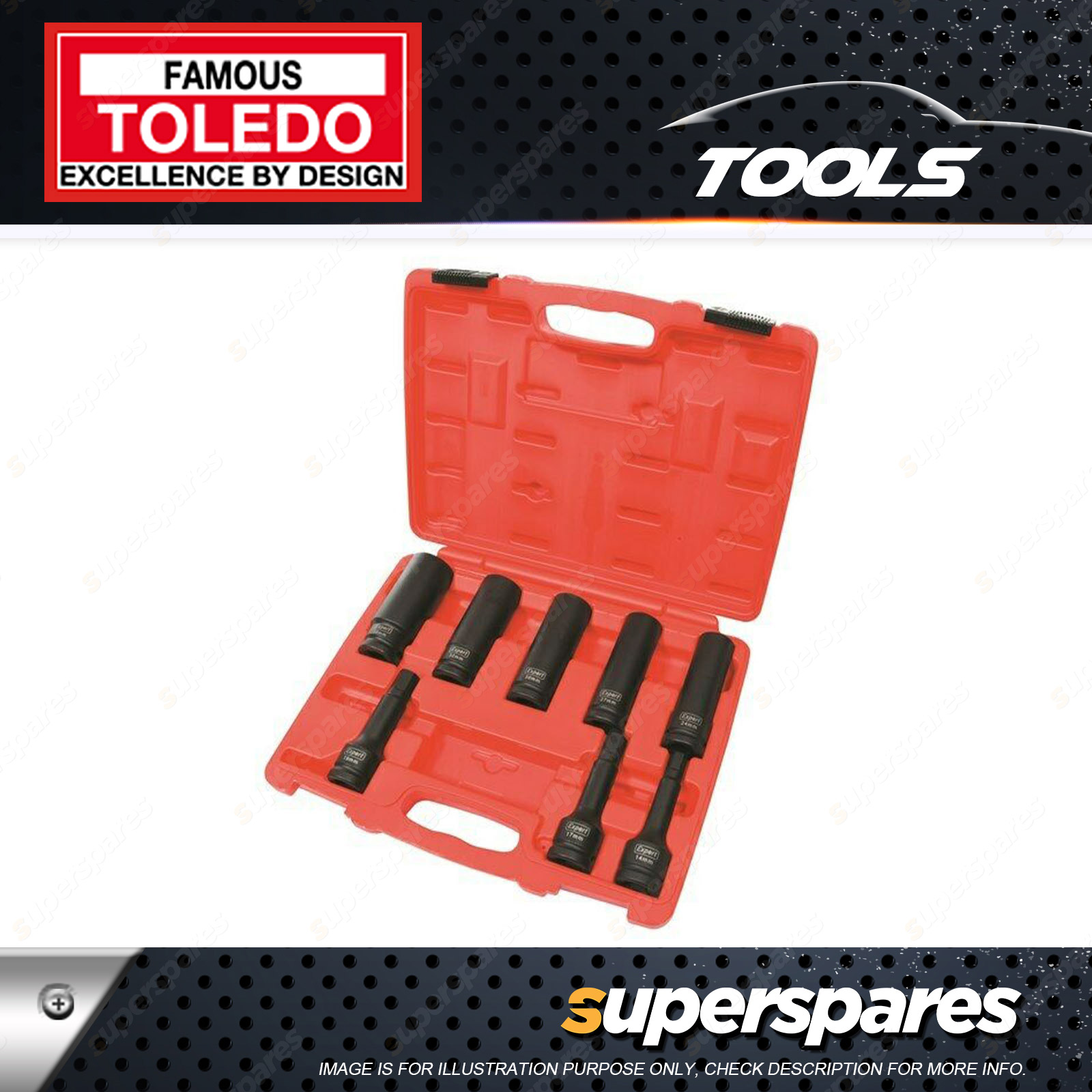 Toledo 8 pc of Wheel Hub Nut Tool Kit with Hardened socket - 3/4 ...