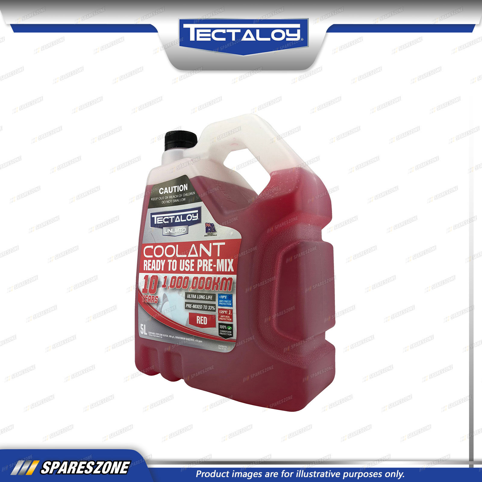 Tectaloy Unlmtd Coolant Ready to Use Pre-Mix Red 5L - OAT Radiator Coolant