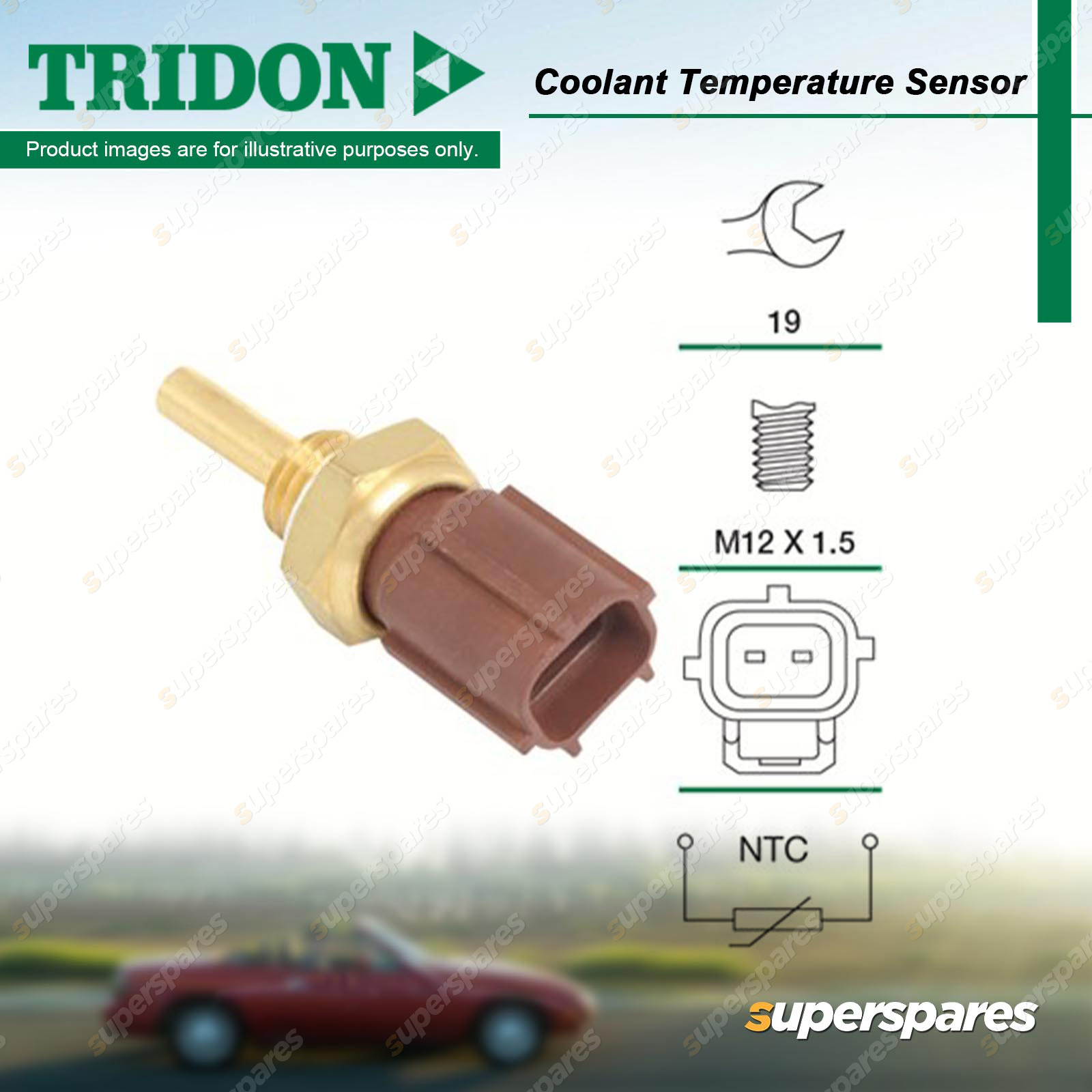 Tridon Coolant Temperature Sensor for Toyota HiAce RZH103 RZH113 2.4L ...