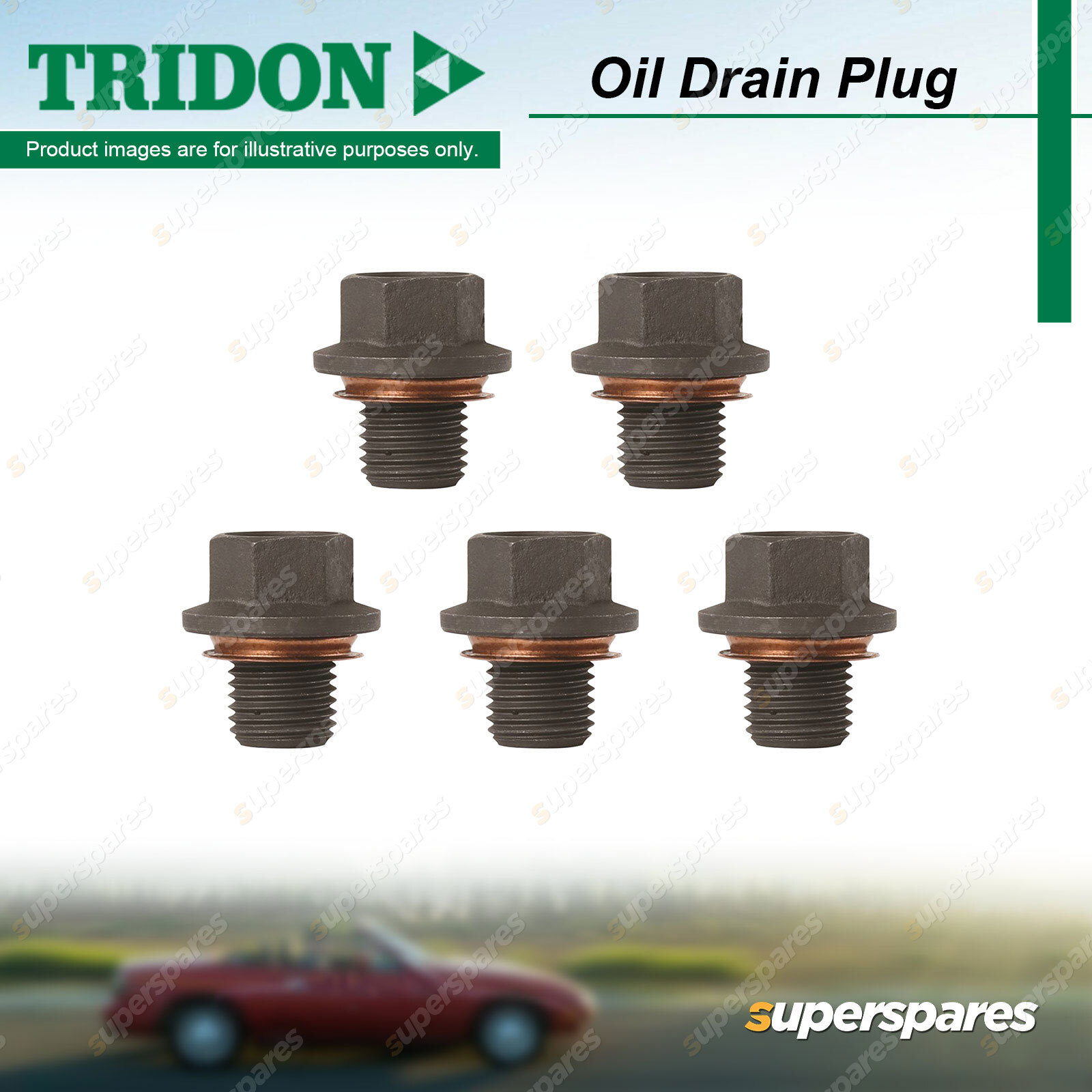5x Tridon Oil Drain Plugs for Toyota LandCruiser Prado KZJ RZJ TRJ VZJ ...