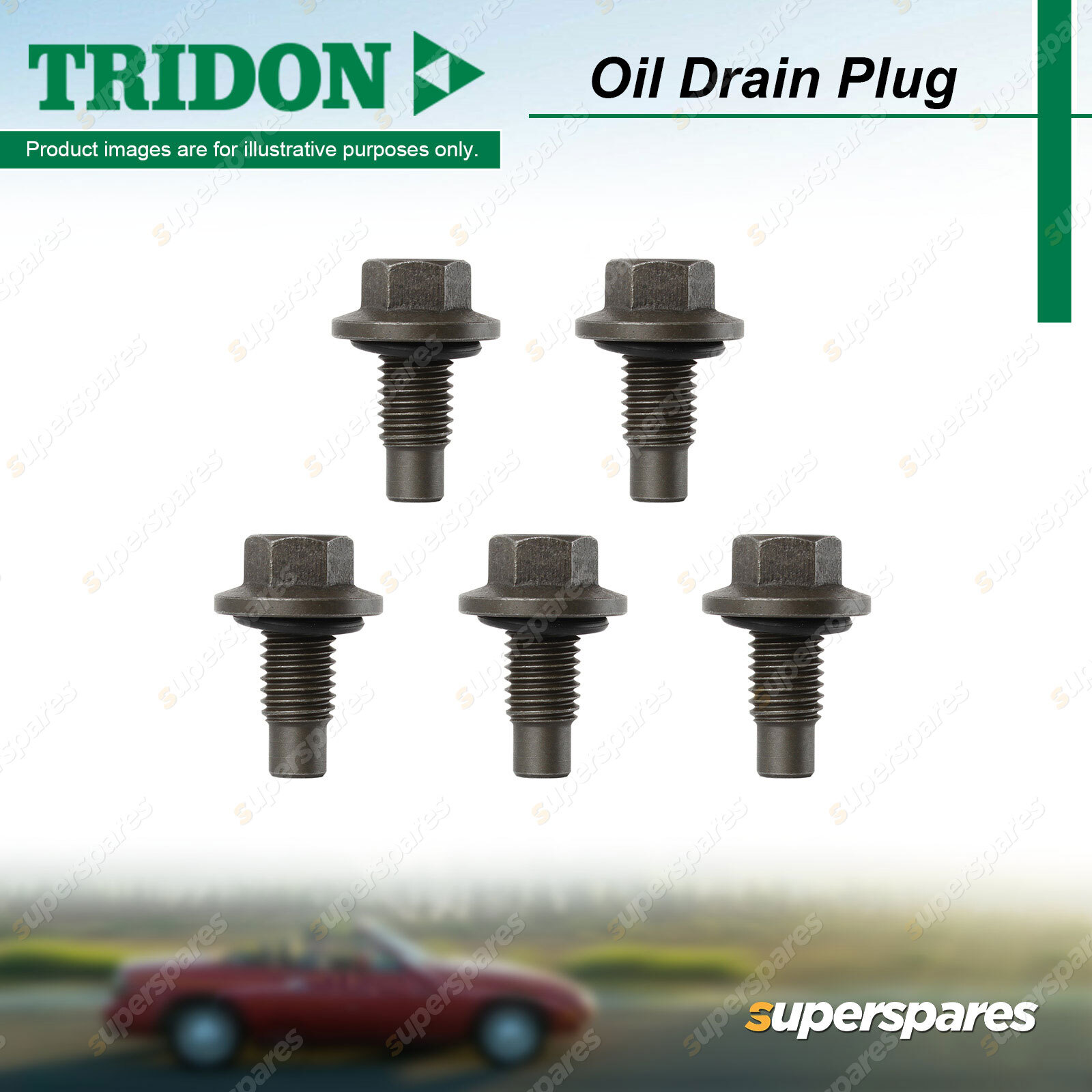 5 x Tridon Oil Drain Plugs for Ford Mondeo MD Mustang Taurus Territory ...