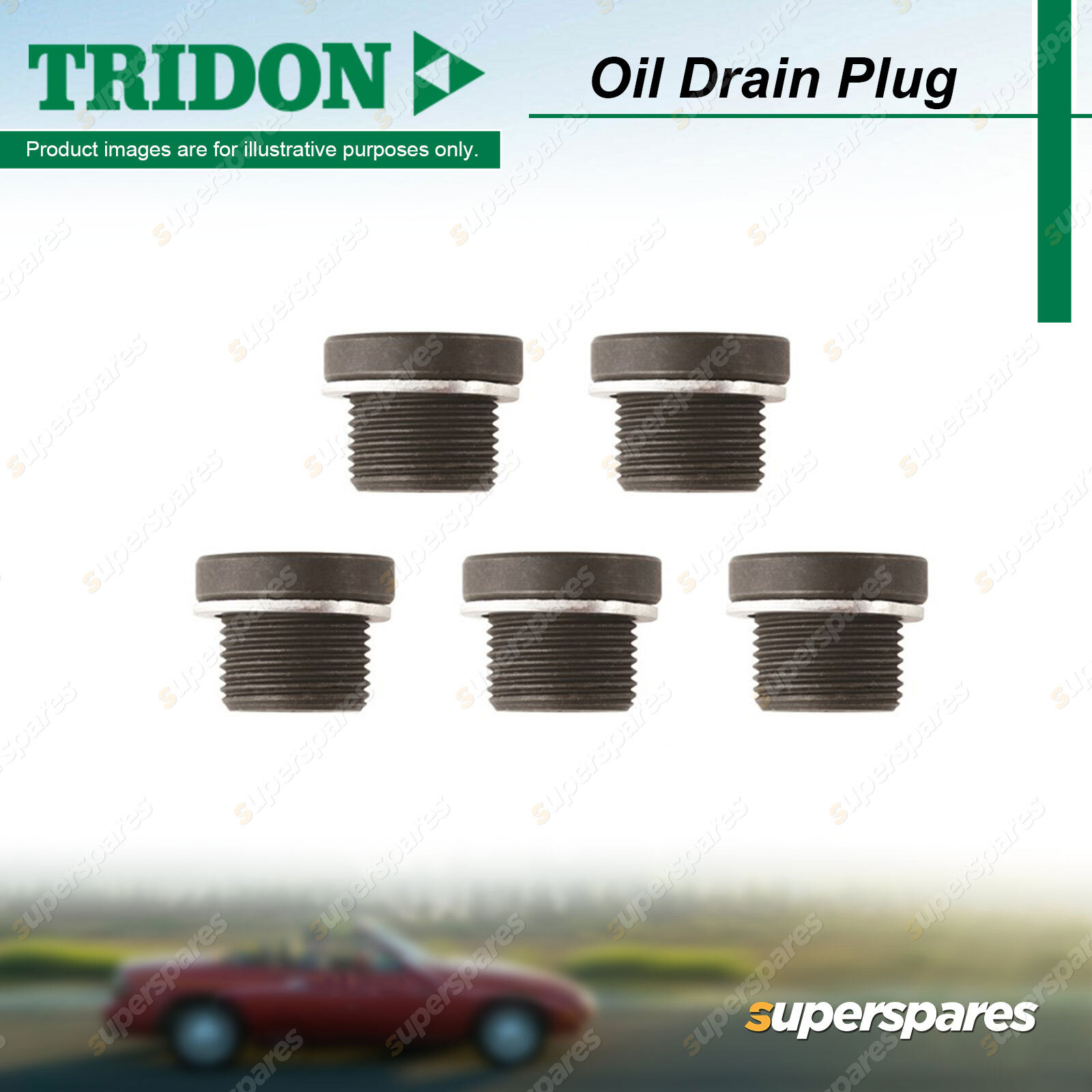 5 x Tridon Oil Drain Plugs for Subaru Impreza GC3 GD9 GDB GDG GF3 GF5 ...