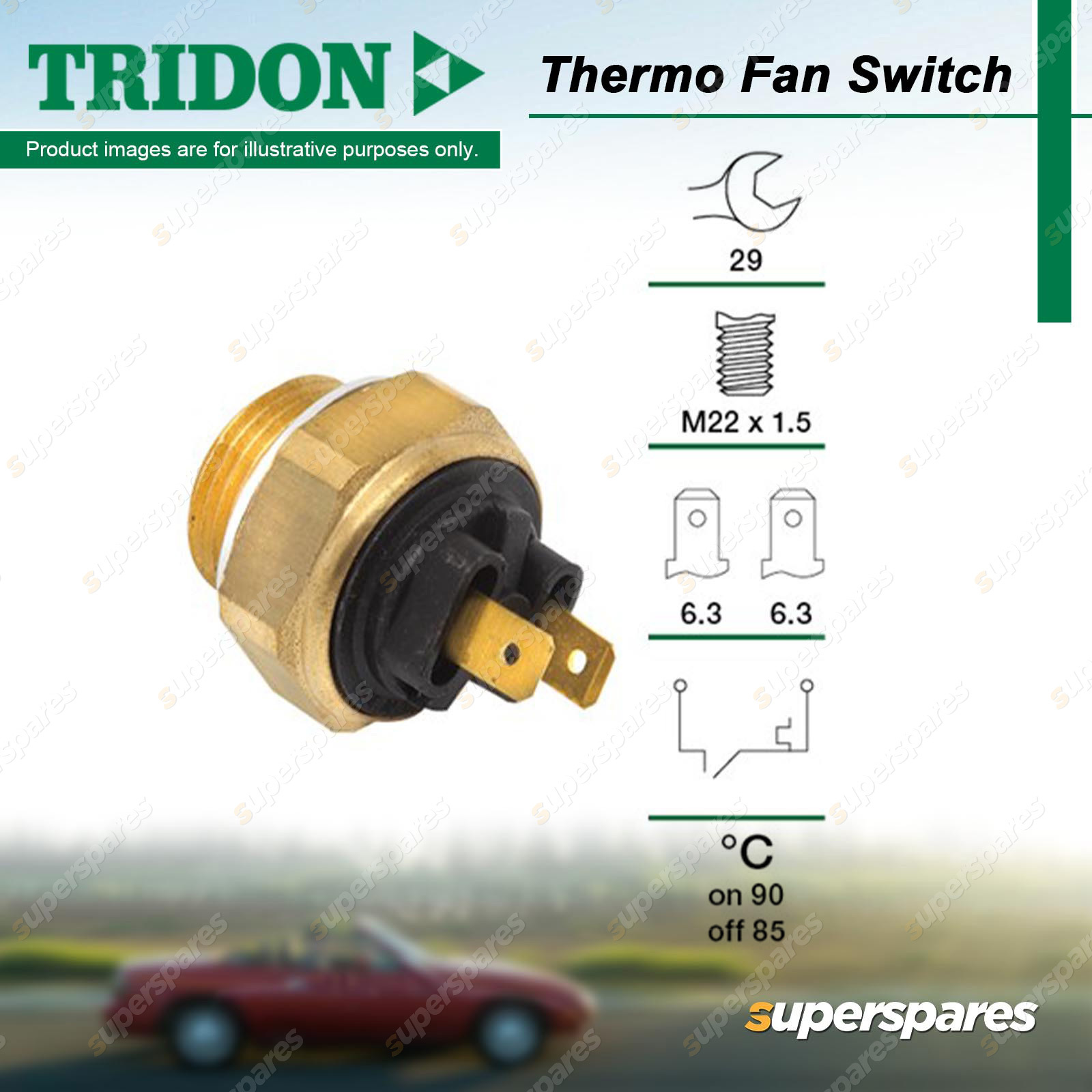 Tridon Fan Switch for Citroen AX GT CX2200 CX2400 CX25 CX25IE 1.4 2.2 2 ...