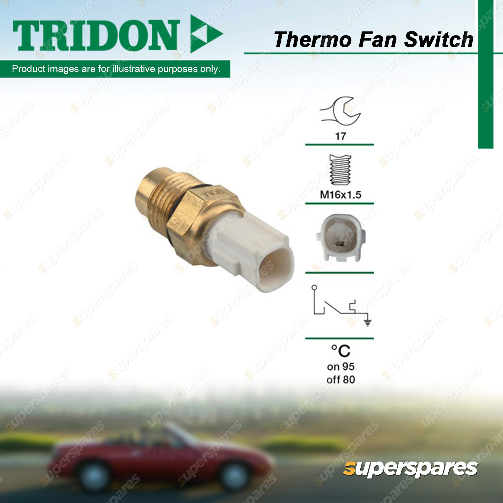 Tridon Thermo Fan Switch Control Operation - M16 x 1.5 Includes Rubber ...