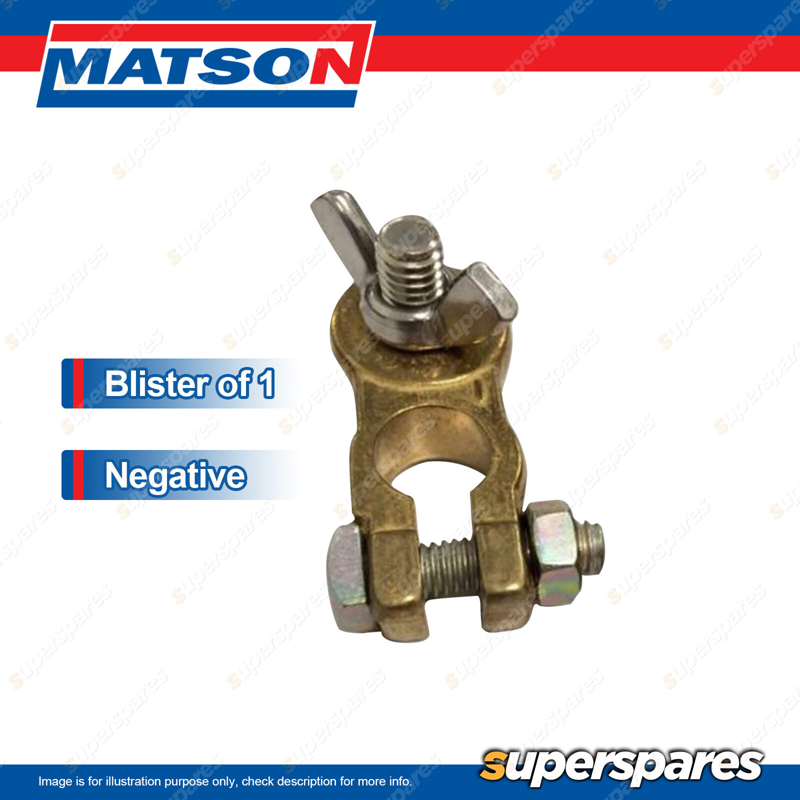 Matson HD Neg Brass Battery Terminal - 8mm stud suit cable 40mm2 ...