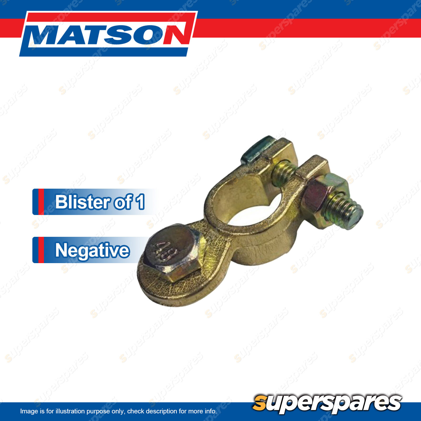 Matson Negative Brass Battery Terminal Connector - 3/8" 10mm stud ...