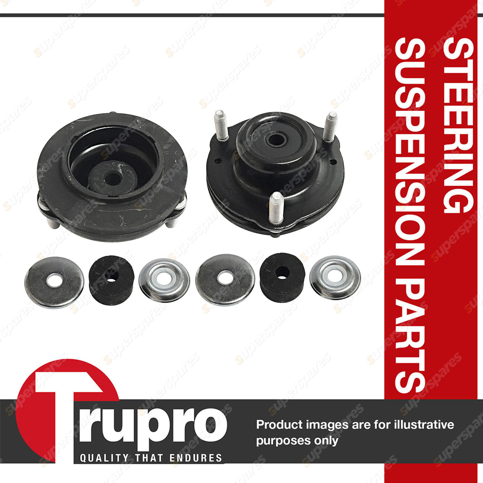 Pair Front Strut Mounts for Toyota Hilux KUN25R KUN26R GGN25R 2.5L 3.0L ...