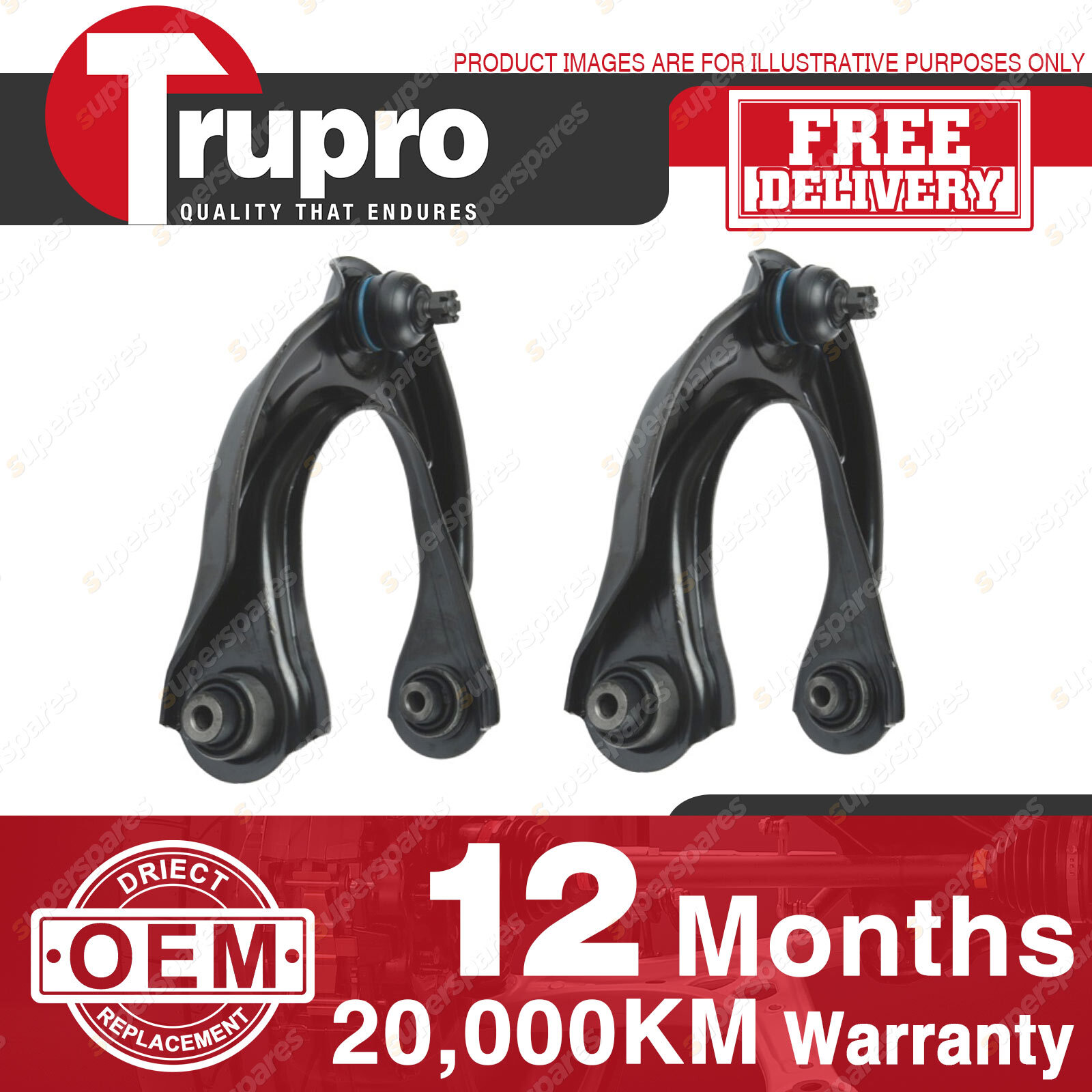 Trupro Front Lower Control Arms for Nissan Navara D22 2.4 2.5 2.7 3.0L ...