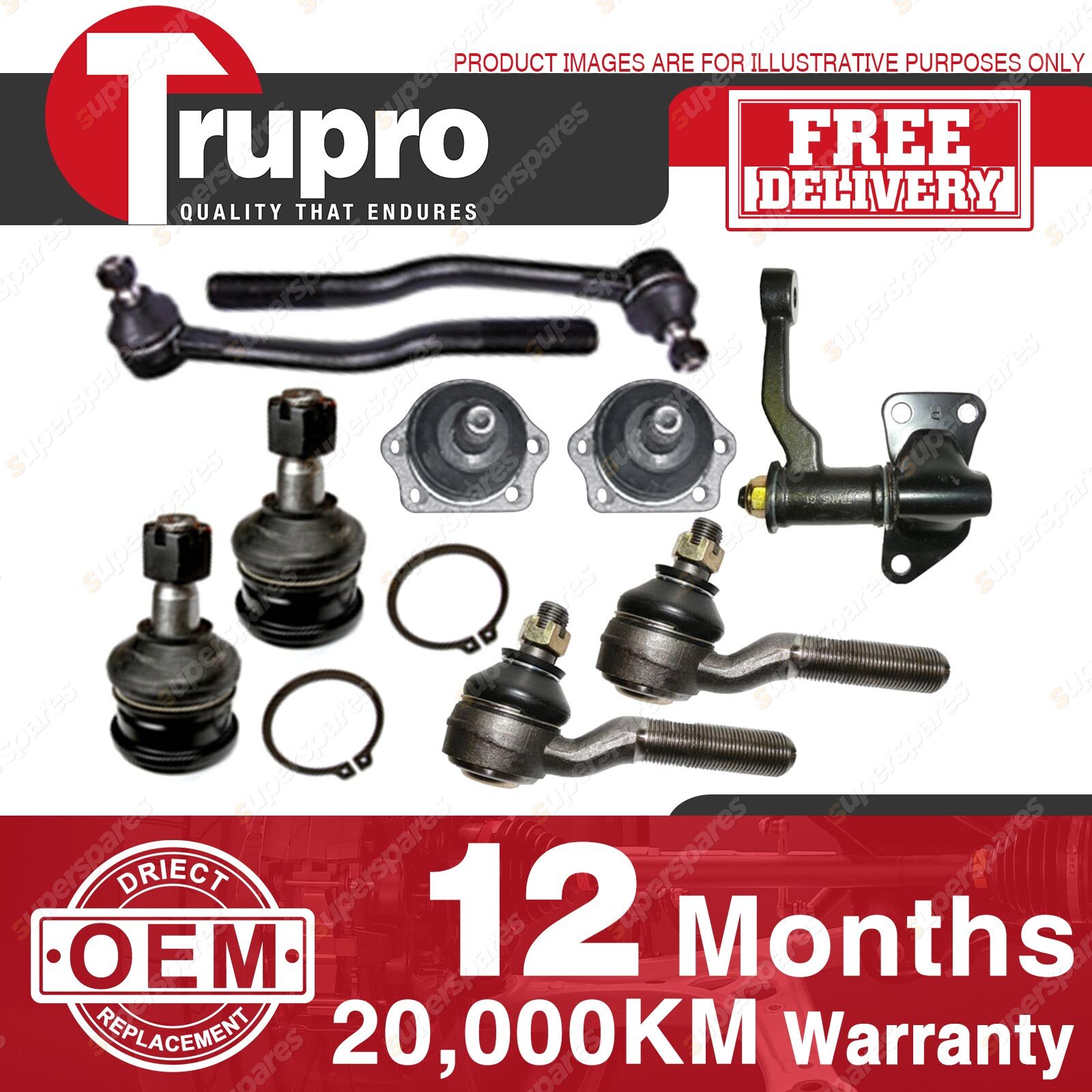 Trupro Ball Joint Tie Rod End Idler Arm Suspension Kit for Nissan ...
