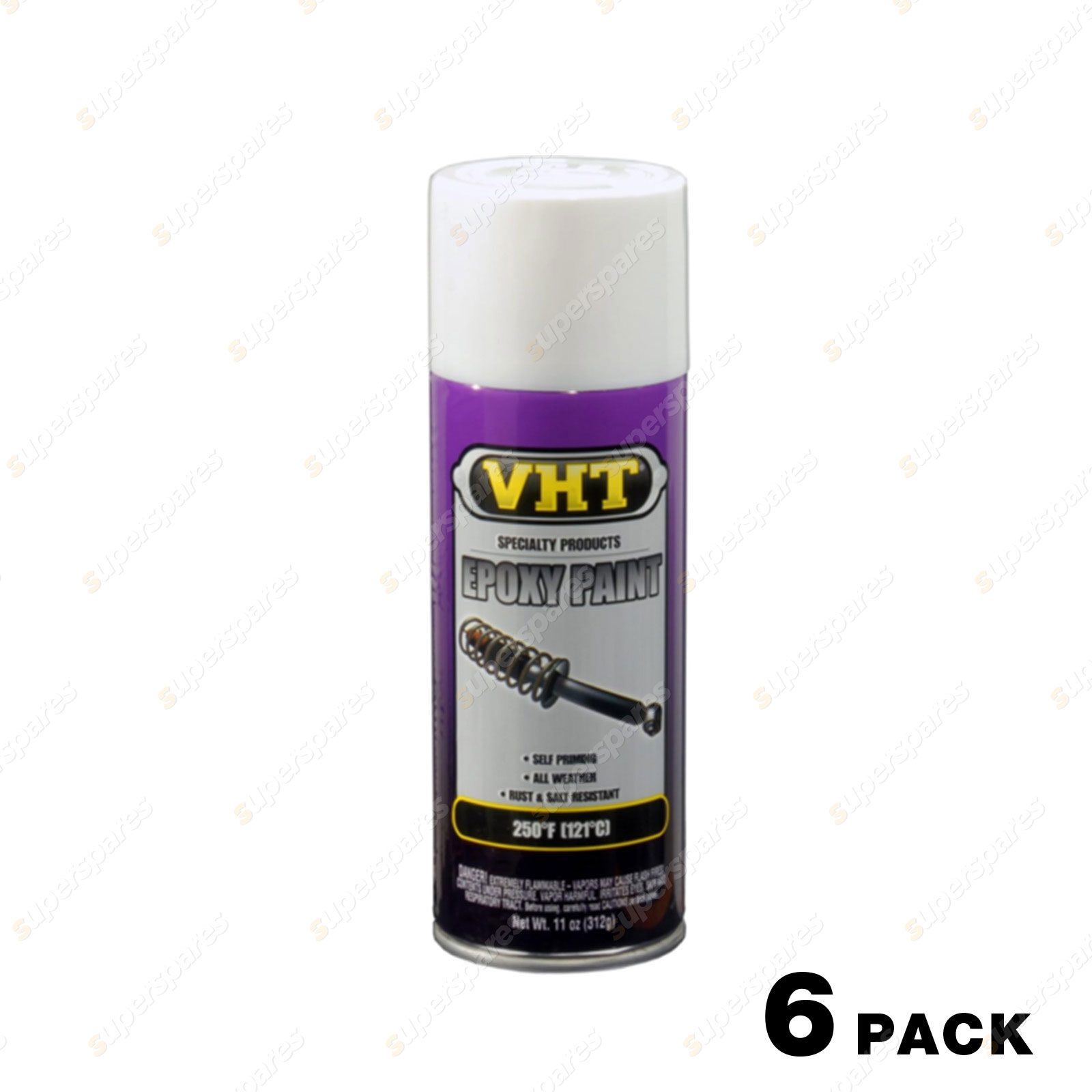 6 x VHT Epoxy Paint for Suspension & Kick Panels Gloss White SP651