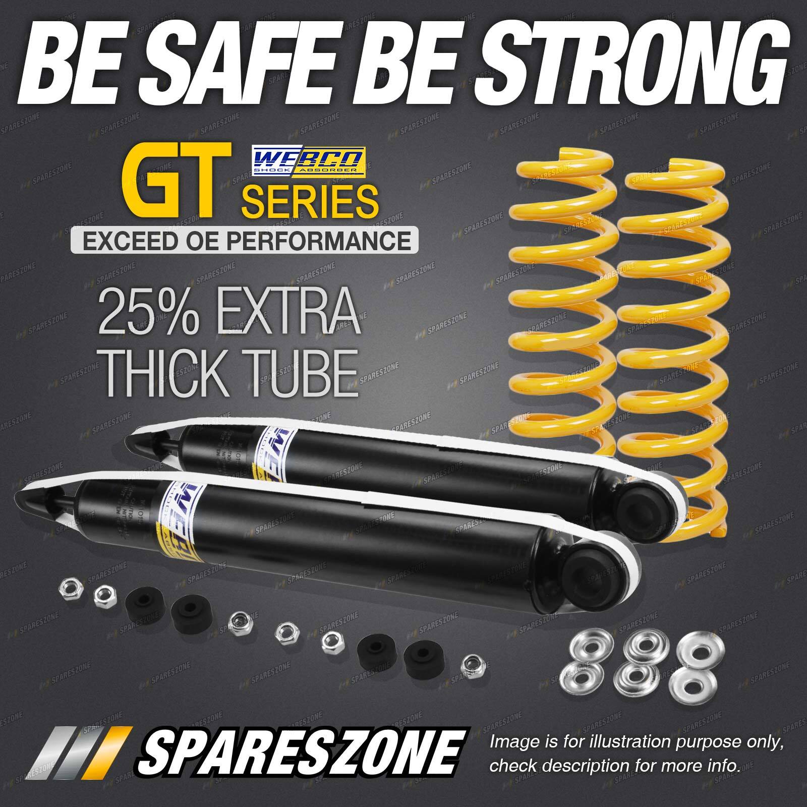 Rear Webco Shocks Raised Comfort 100-250KG King Springs for Ford ...