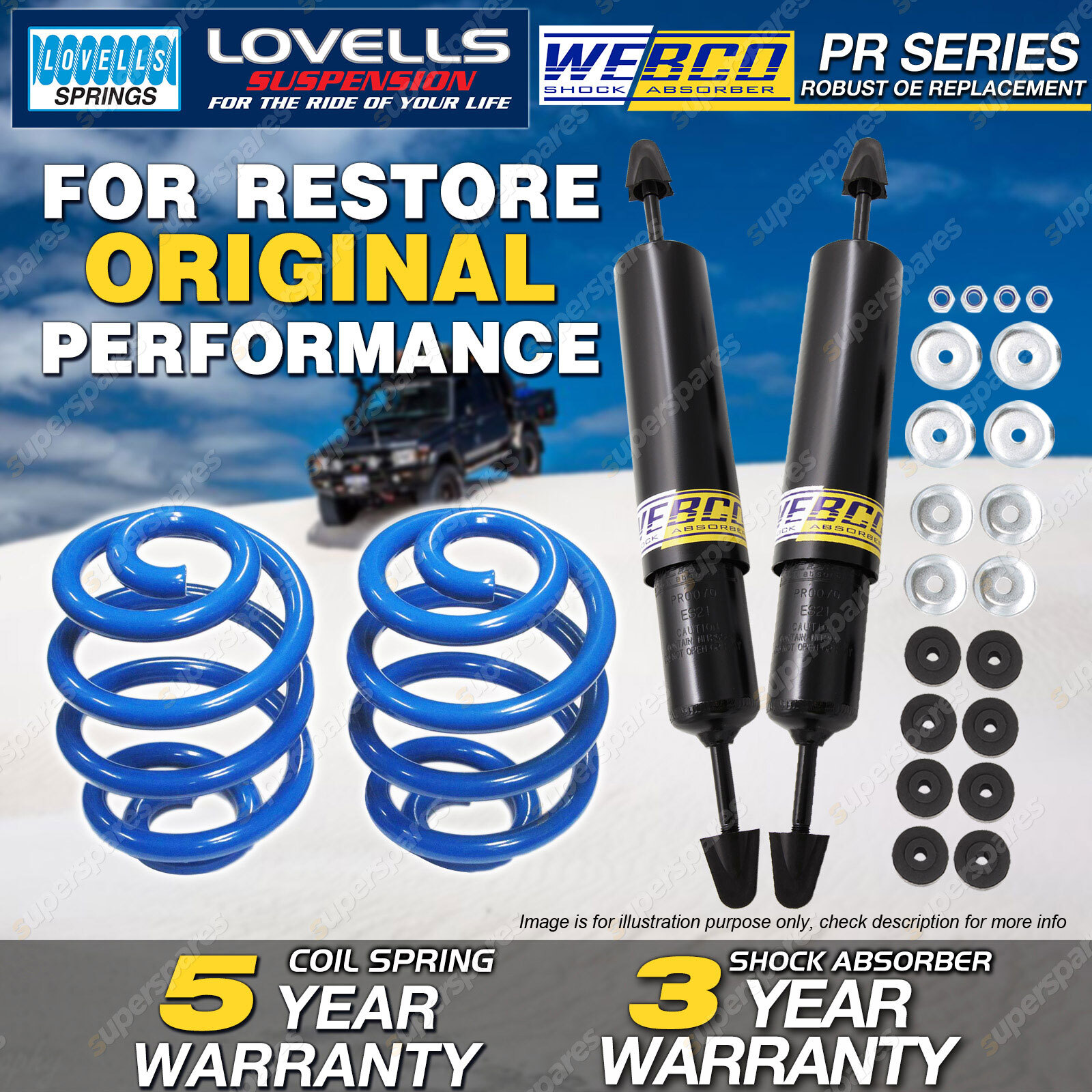 Rear Webco Shock Absorbers Lovells Super Low Spring for FORD CORTINA TE ...