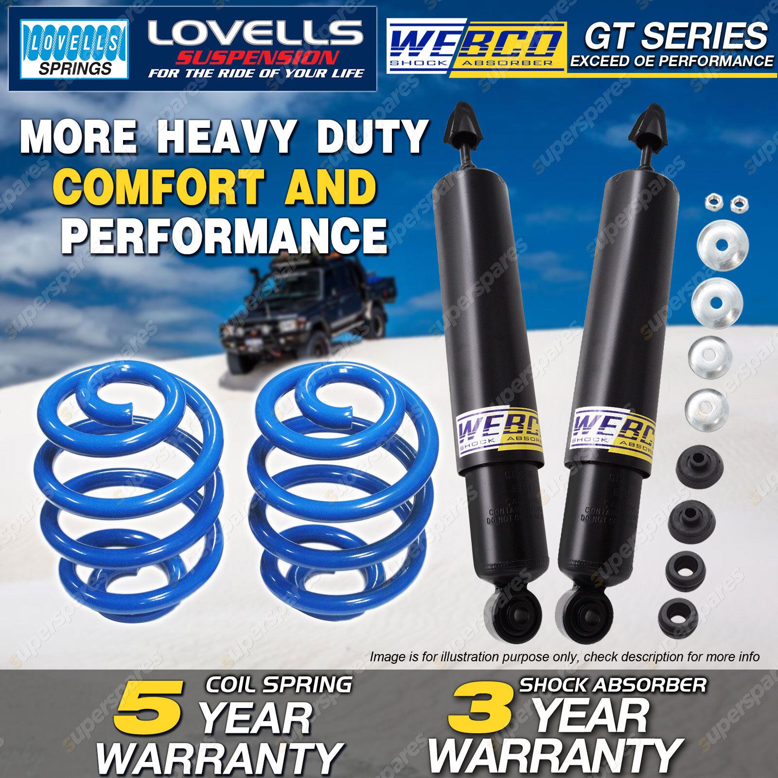 Rear Webco Shock Absorbers Super Low Springs for HOLDEN Commodore VL VN ...