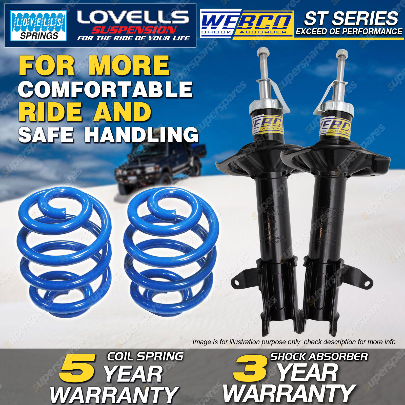 Rear Webco Shock Absorbers Lovells Sport Low Springs for MAZDA 323 BJ 98-03