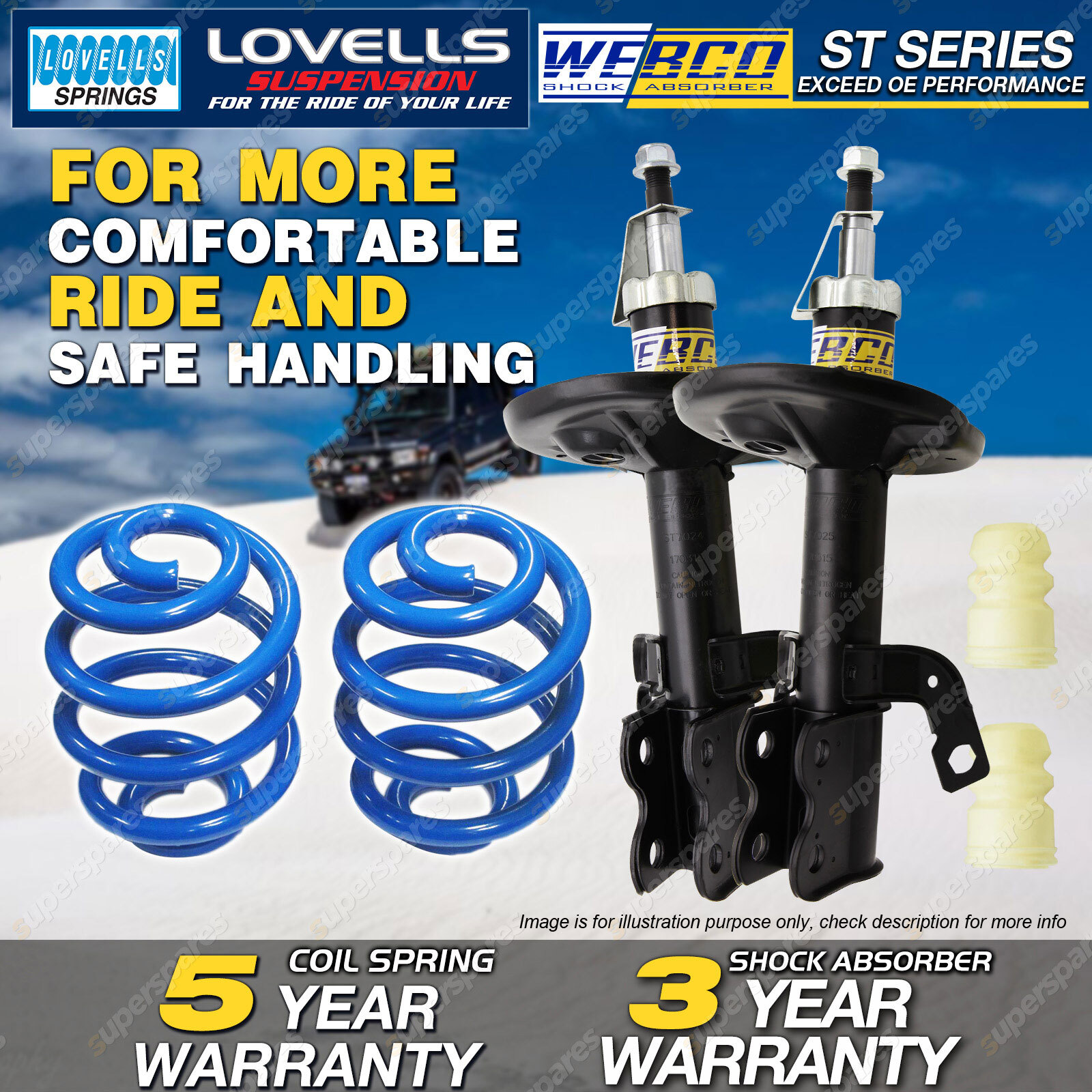 Front Webco Shock Absorbers Super Low Springs for TOYOTA COROLLA AE90 ...