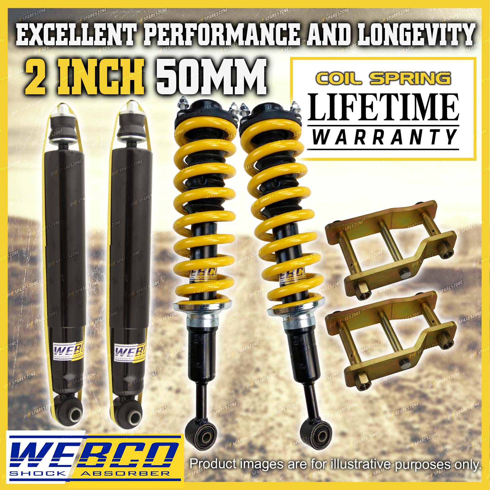 2 Inch Pre Assembly Easy Lift Kit King Coil Shackles for Ford Ranger PX ...