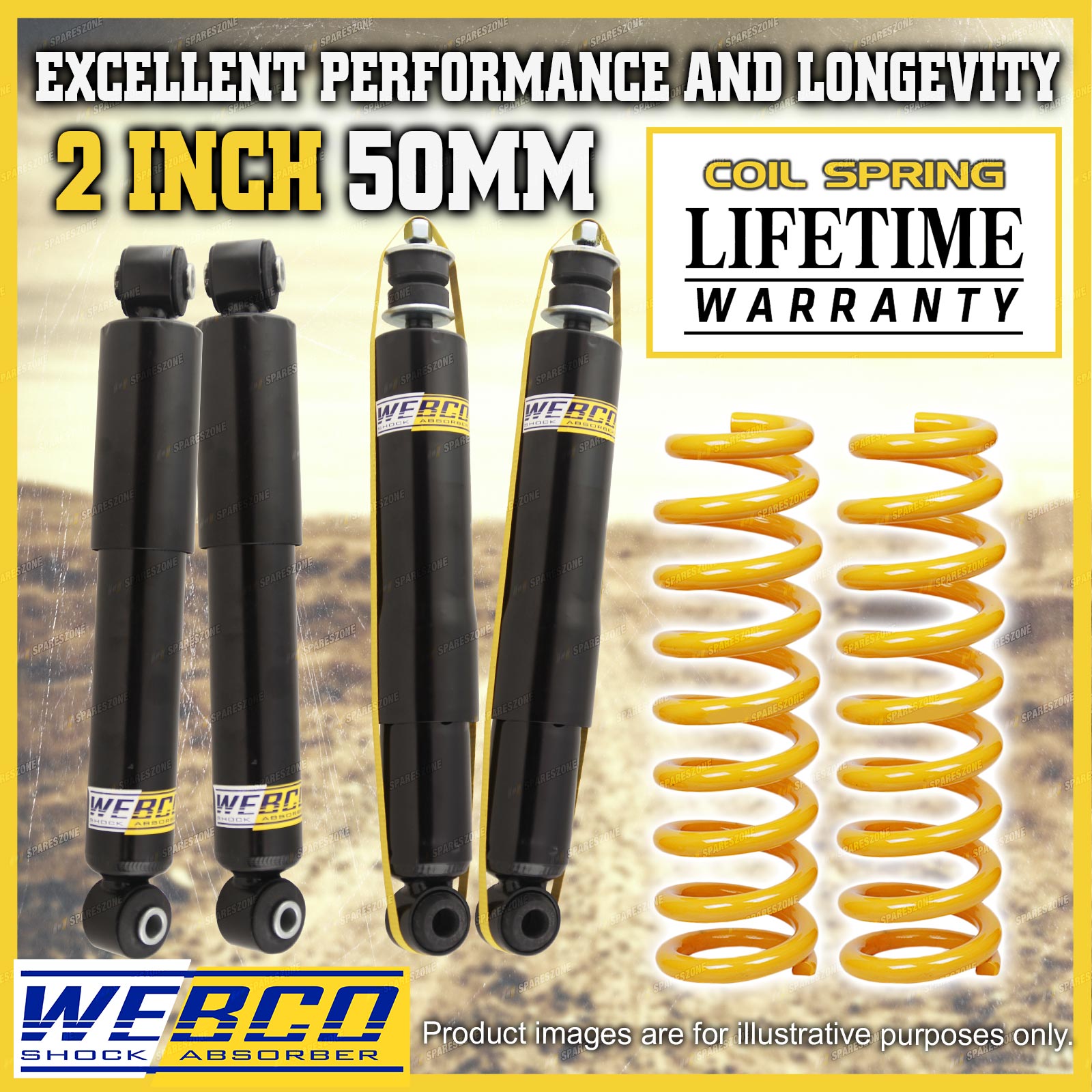 2 Inch Easy Lift Kit Shocks King Spring for Holden Jackaroo UBS25 26 69 ...