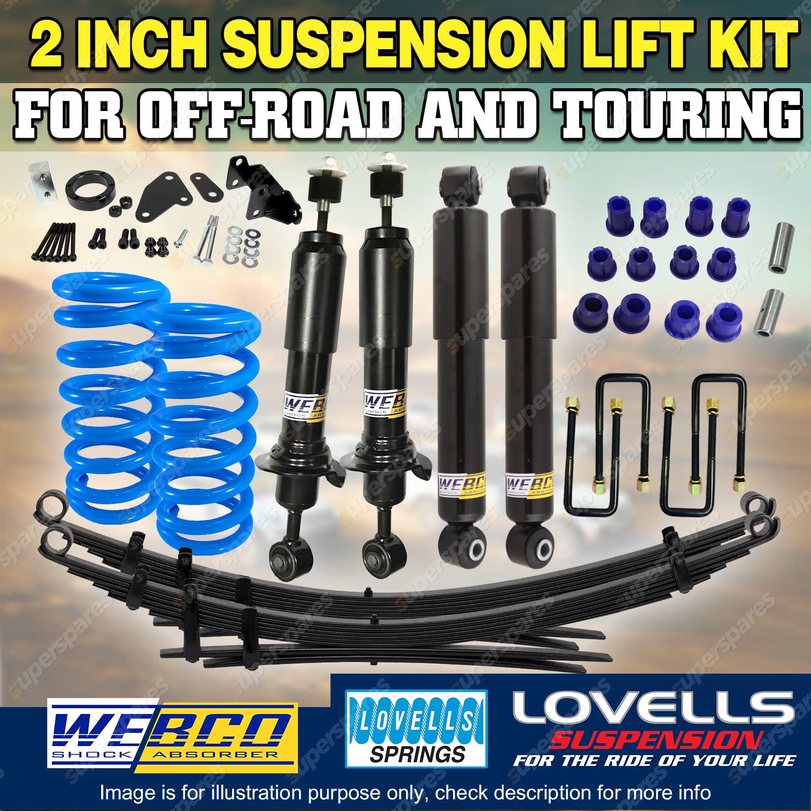 2 Inch 50mm RAW 4x4 Lovells Suspension Lift Kit Diff Drop for Mazda ...