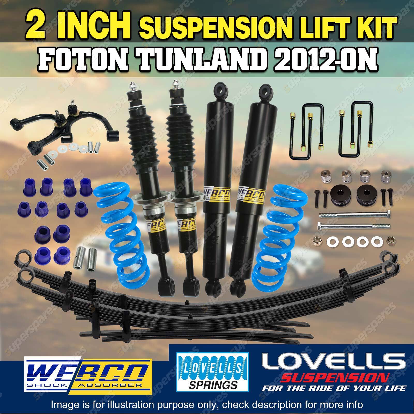 50mm RAW 4x4 Leaf Lovells Coil Lift Kit Diff Control Arm for Foton ...