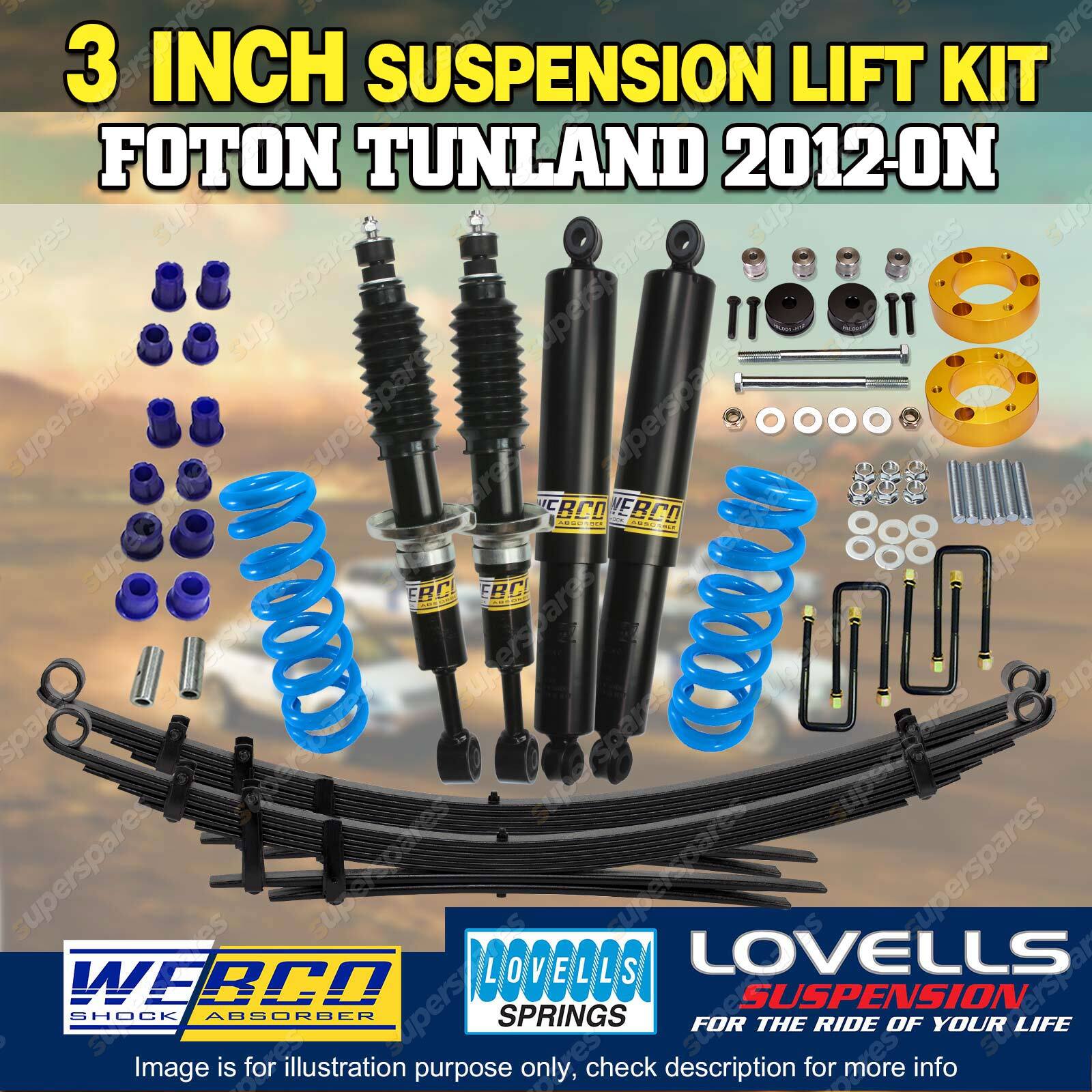 75mm + 50mm Lift Kit Diff Drop Lovells Spring RAW Leaf for Foton ...