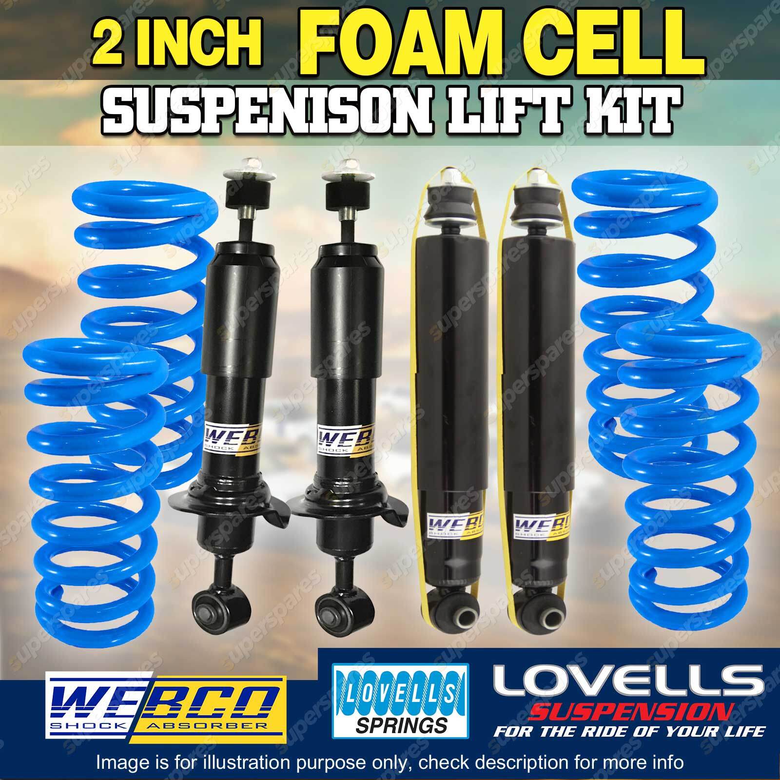 2" 50mm Foam Cell Lift Kit Webco Shocks Lovells Coils for Toyota Prado ...