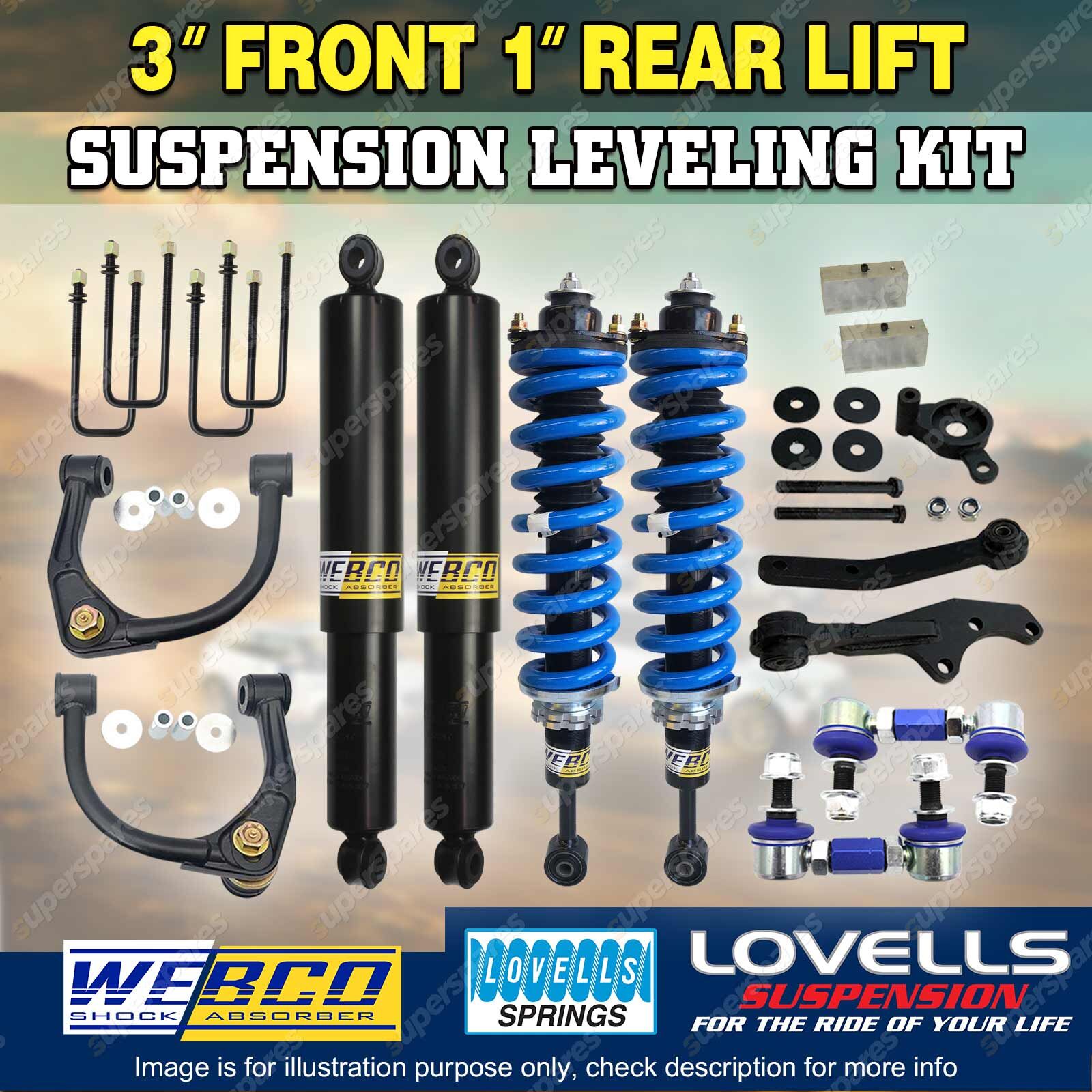 3" Front 1" Rear Suspension Level Lift Kit Lovells Coil for Toyota ...